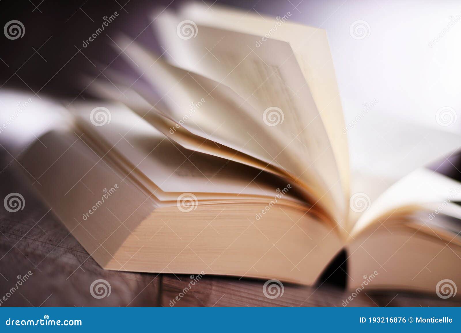Composition with Open Book on the Table Stock Photo - Image of book ...