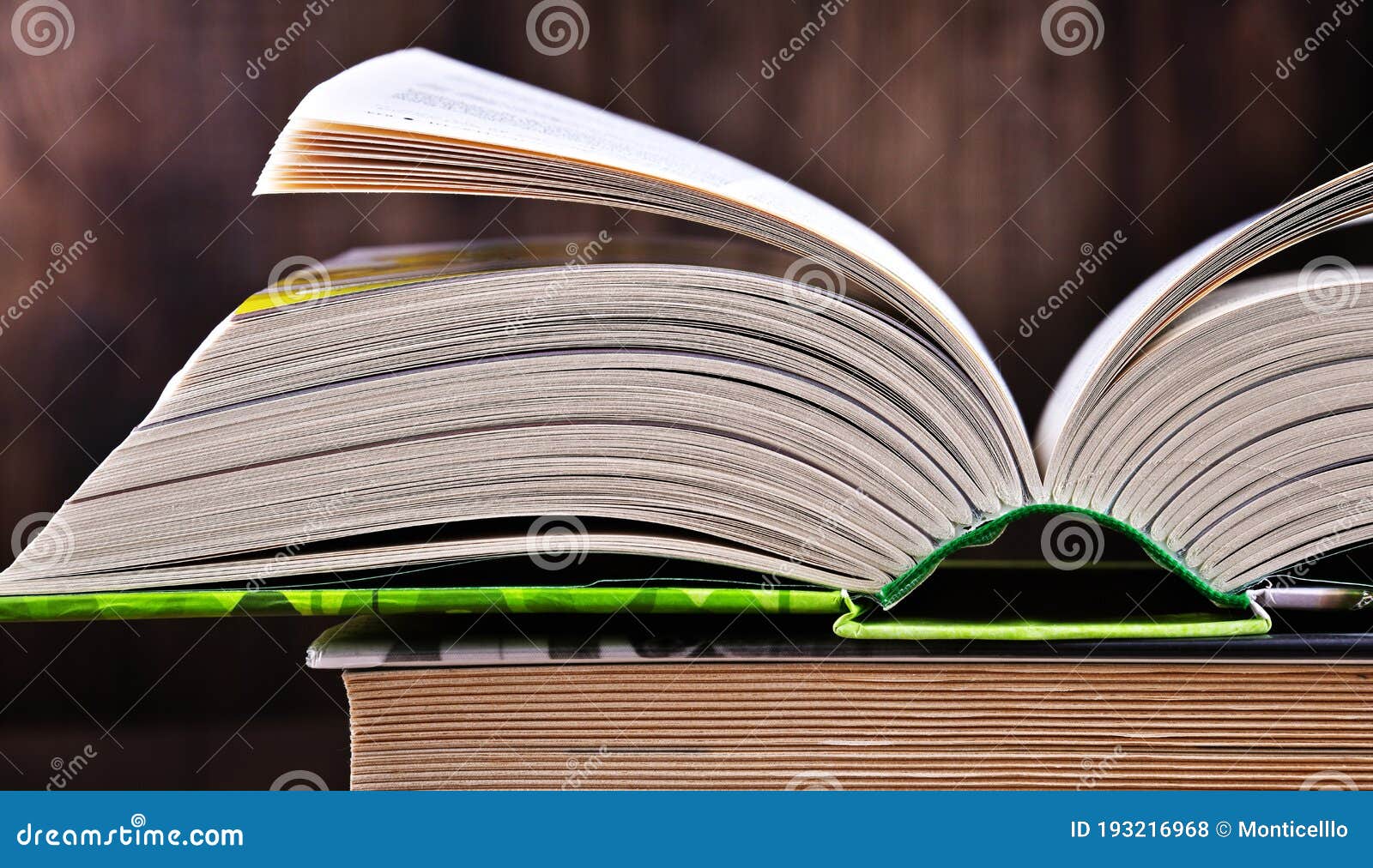 Composition with Open Book on the Table Stock Photo - Image of ...