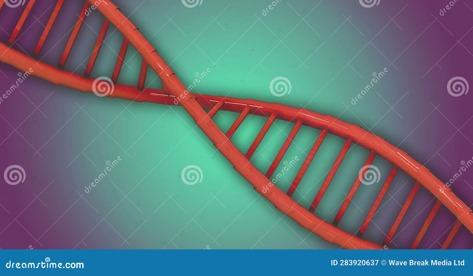Composition of Orange Dna Stand Over Green Background Stock ...