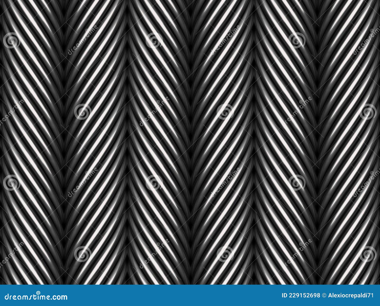 Grey Metallic Twisted Cylinders. Seamless Pattern. Stock Illustration ...