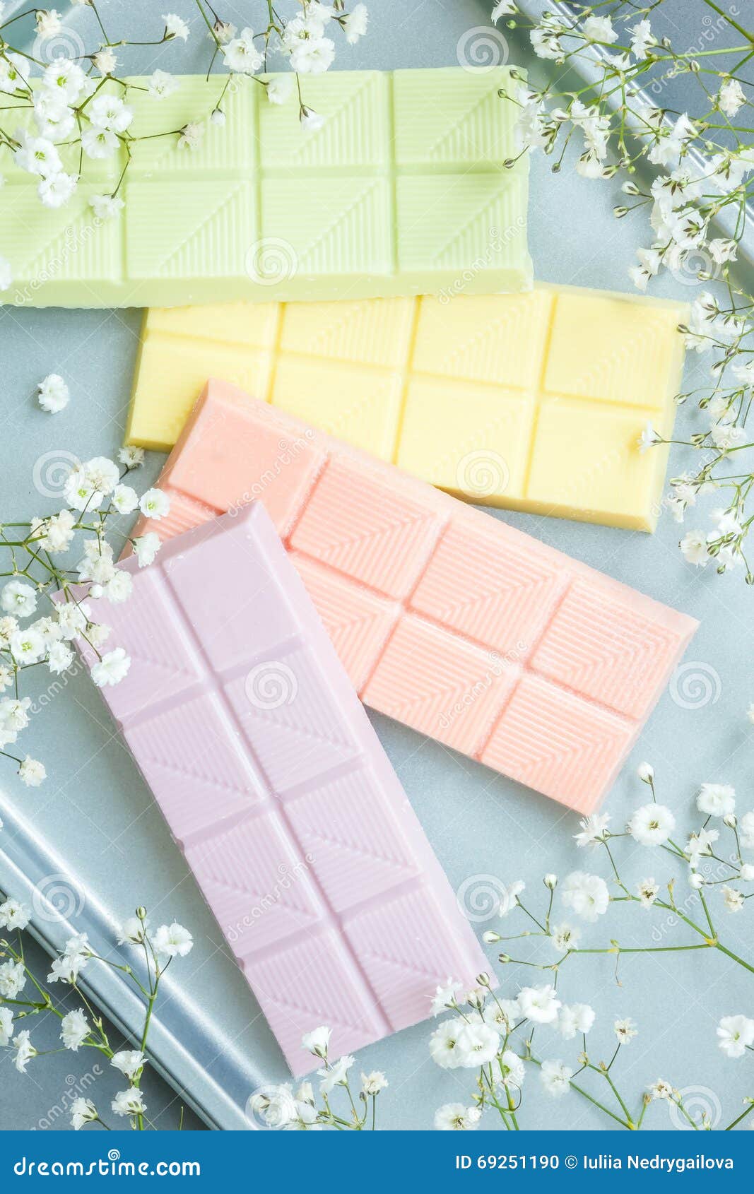 Composition with Pastel Colors Chocolate Bars Stock Photo - Image of ...