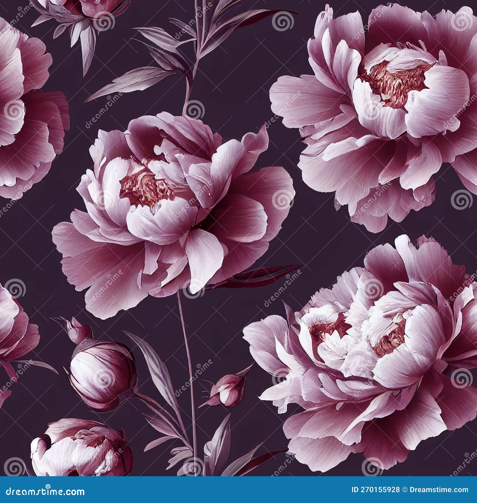 Seamless Pattern with Red Peonies, Flower Background, Wallpaper, AI ...