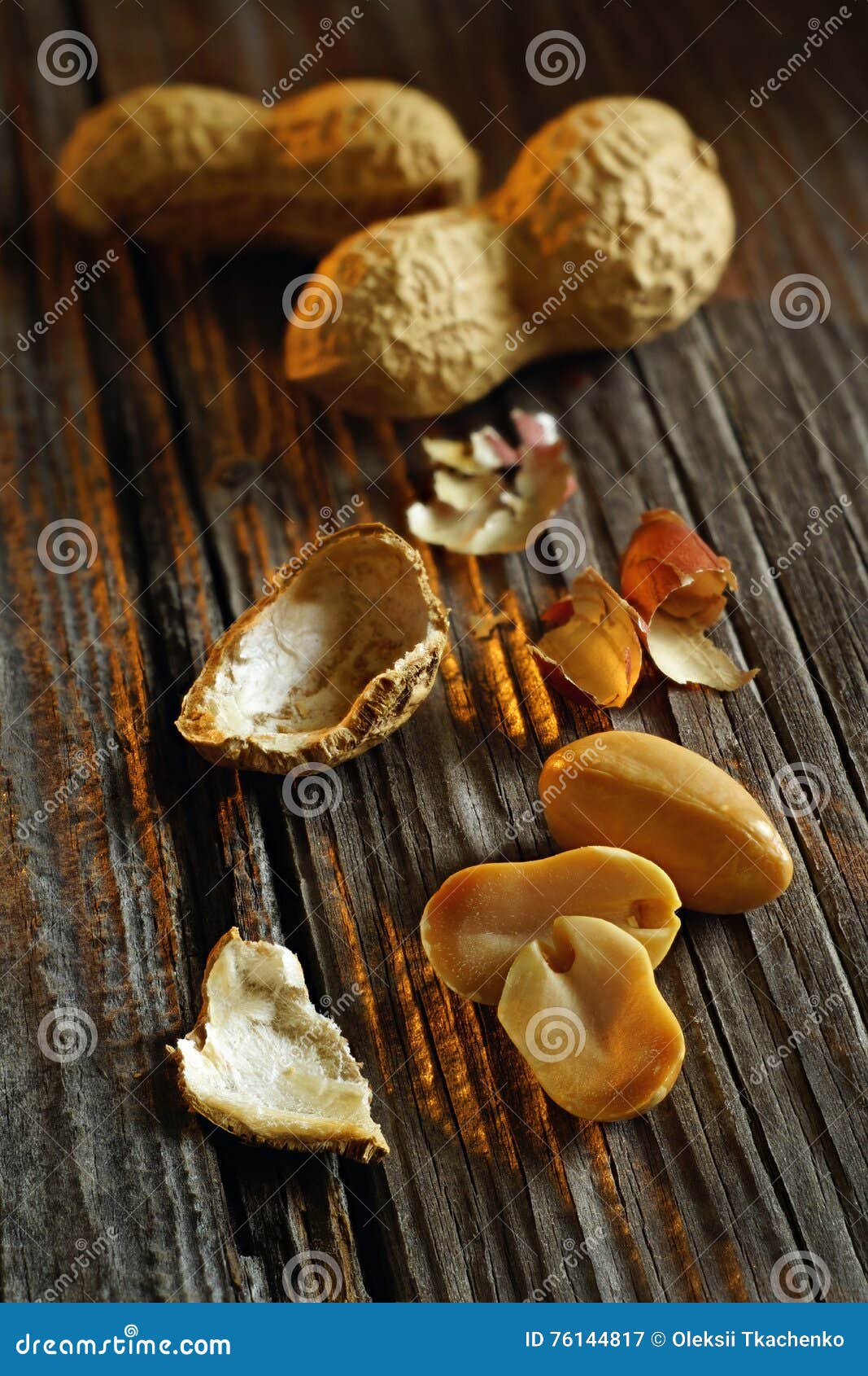 Composition of Peanuts in the Background of Vintage Board Stock Image ...