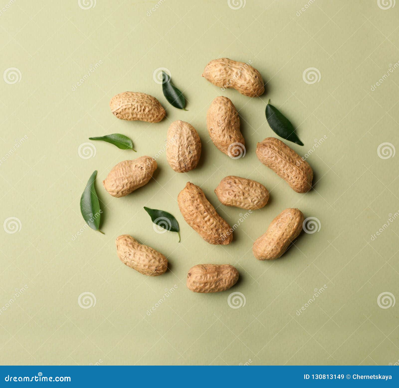 Composition with Peanuts on Color Background Stock Image - Image of ...