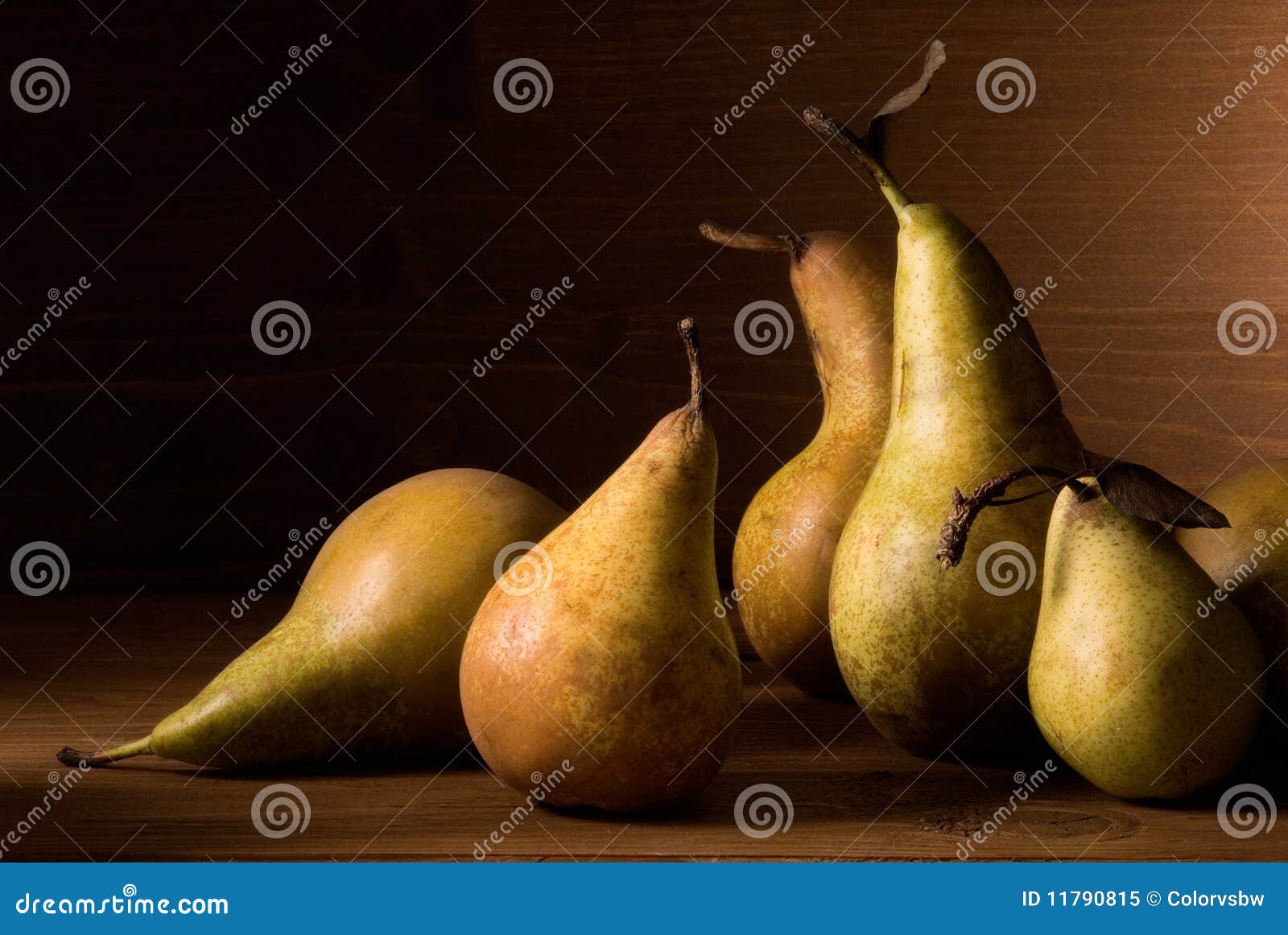 Composition of Pears on Wooden Table Stock Image - Image of autumn ...