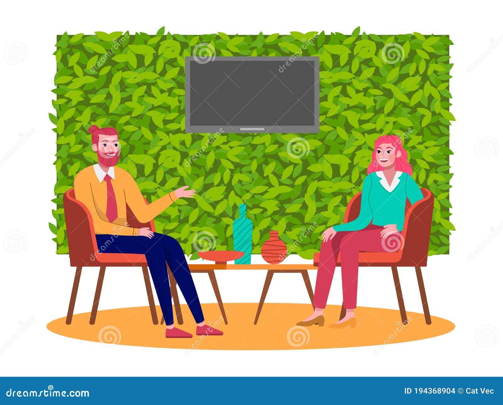 Composition People Communicate In Office, Group Colleagues ...