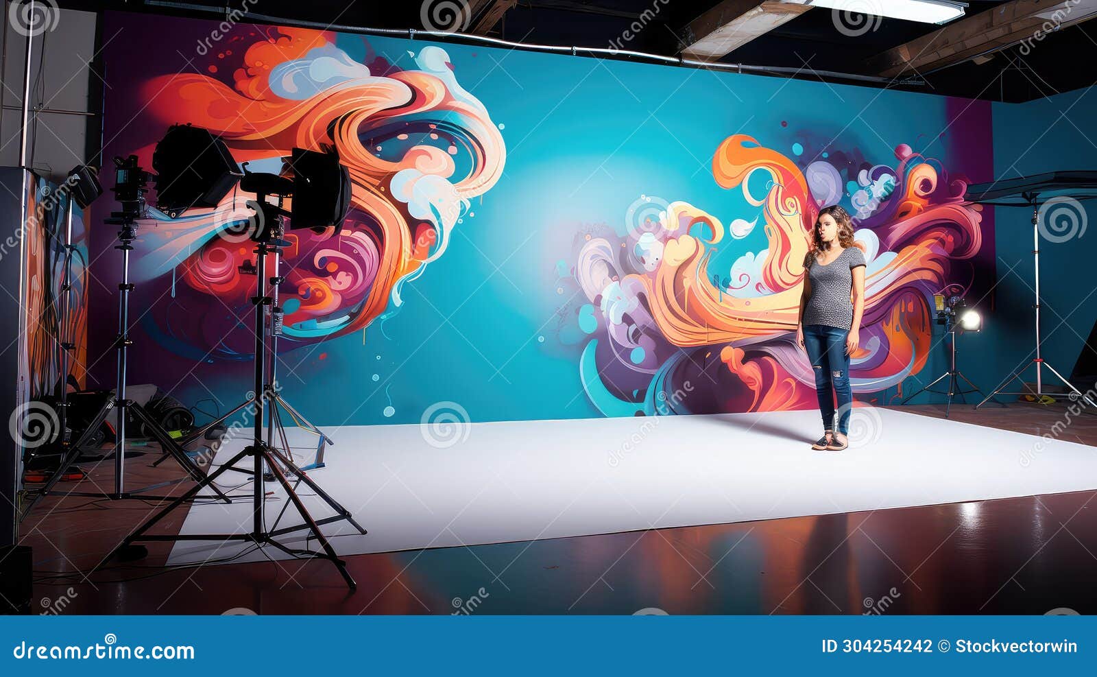 Composition Perspective Studio Background Stock Illustration ...