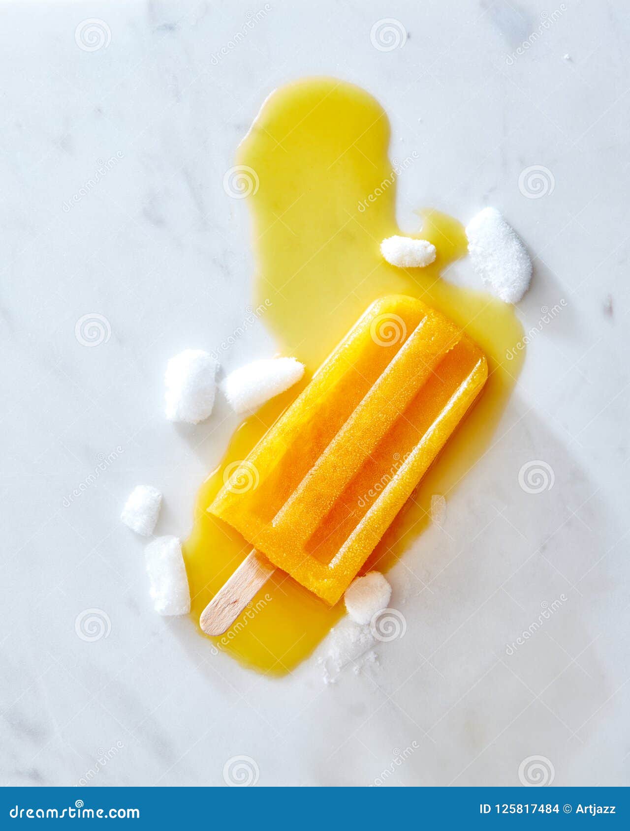 Food Pattern from Splashes of Melting Fruit Ice Cream Lolly of Ice ...