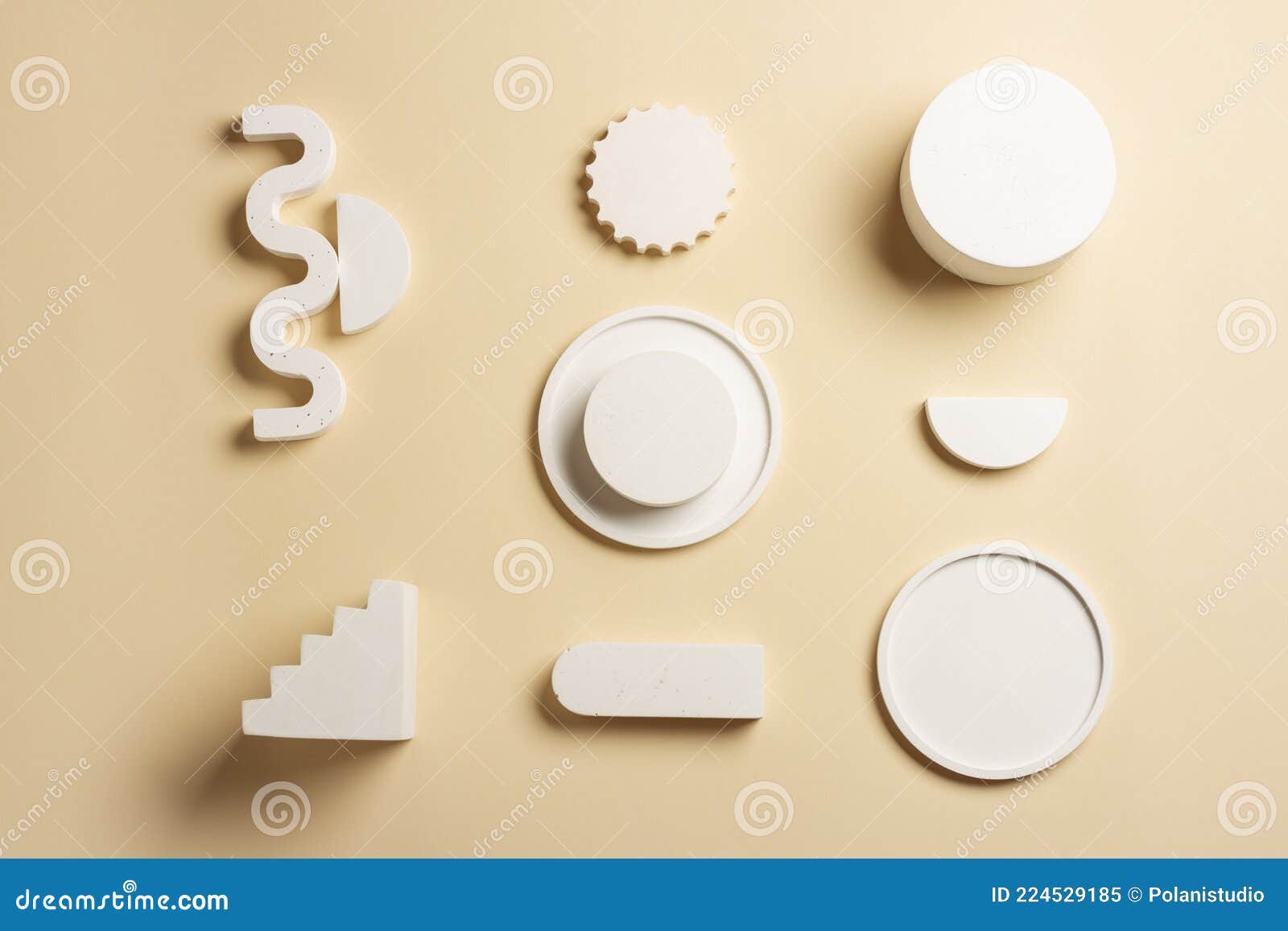 Composition of Plaster Decorations of Different Geometries on a ...