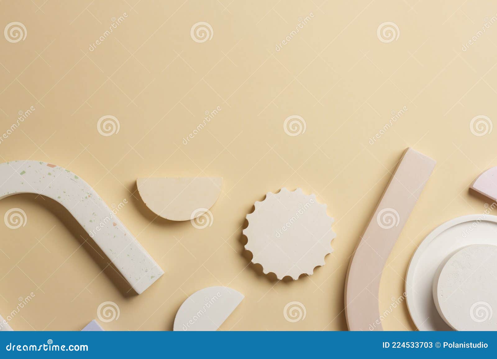 Composition of Plaster Decorations of Different Geometries on a ...