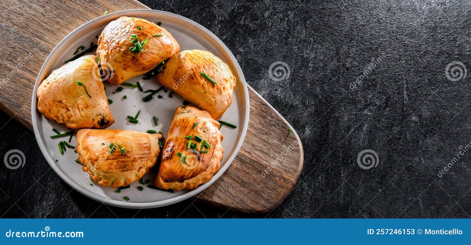 Composition with a Plate of Oven-baked Pierogi Stock Image - Image of ...