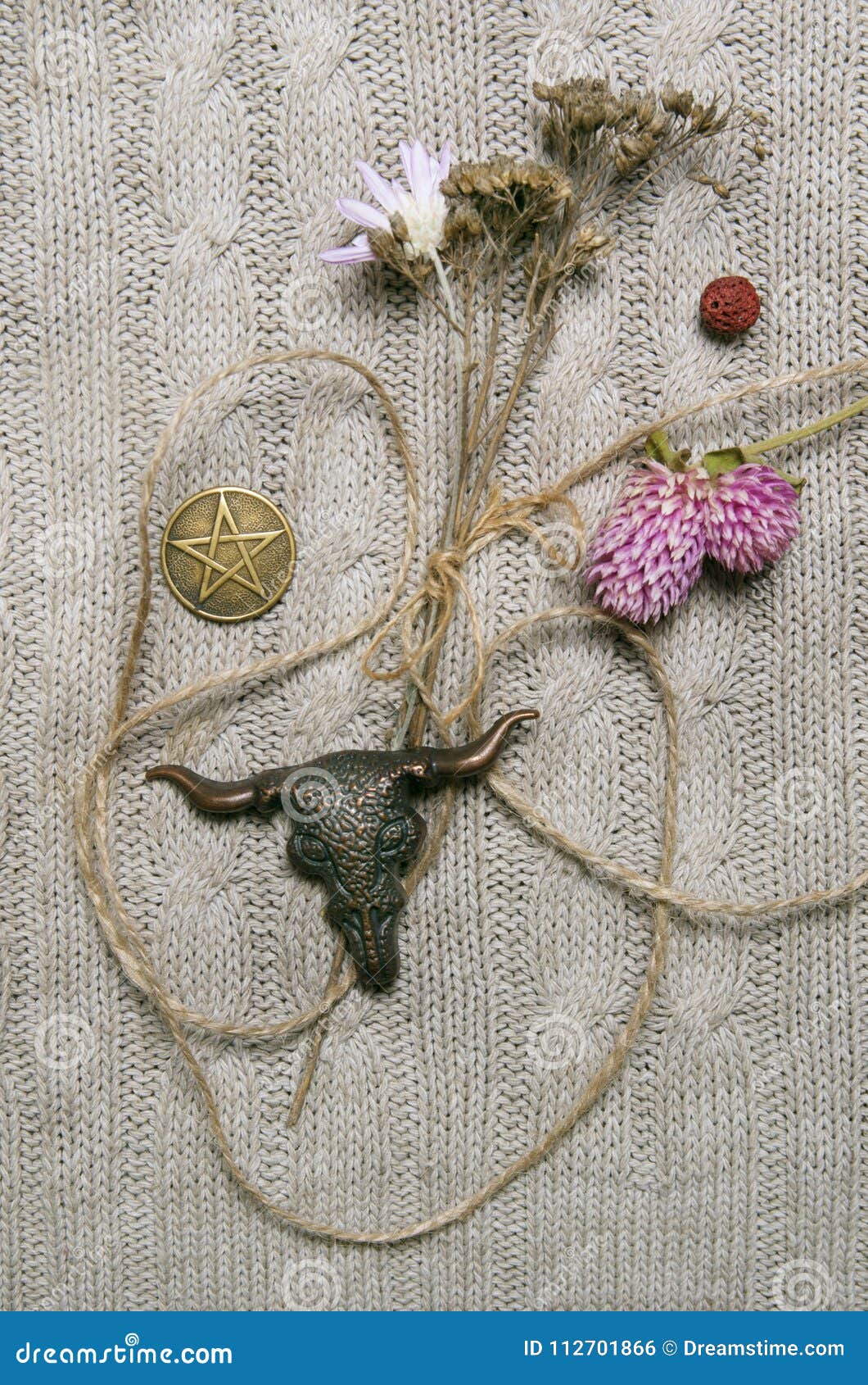 Composition with Pressed Flowers, Pentacle Stock Photo - Image of ...