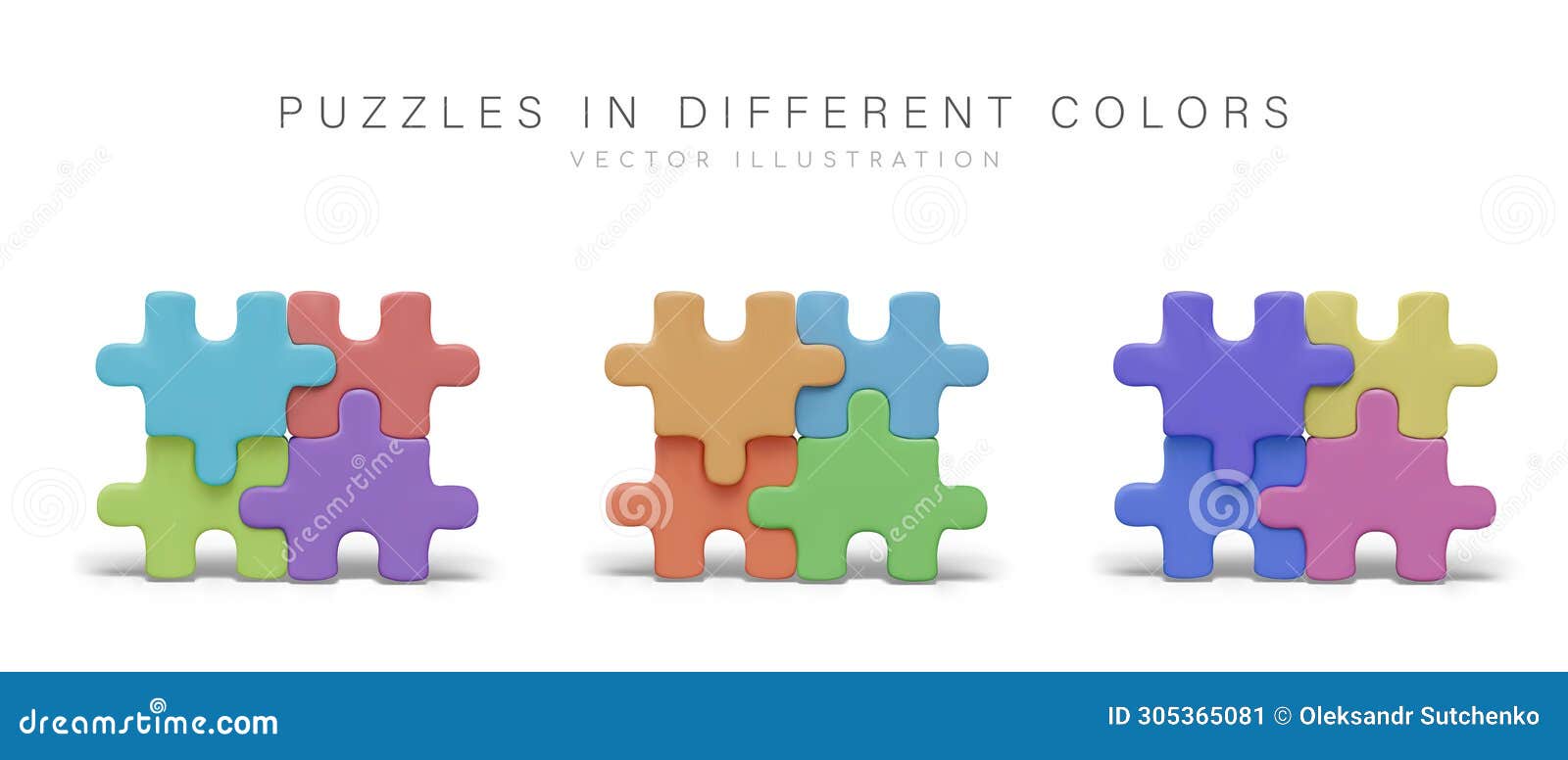 Composition with Puzzles in Different Colors. Colorful Model of ...