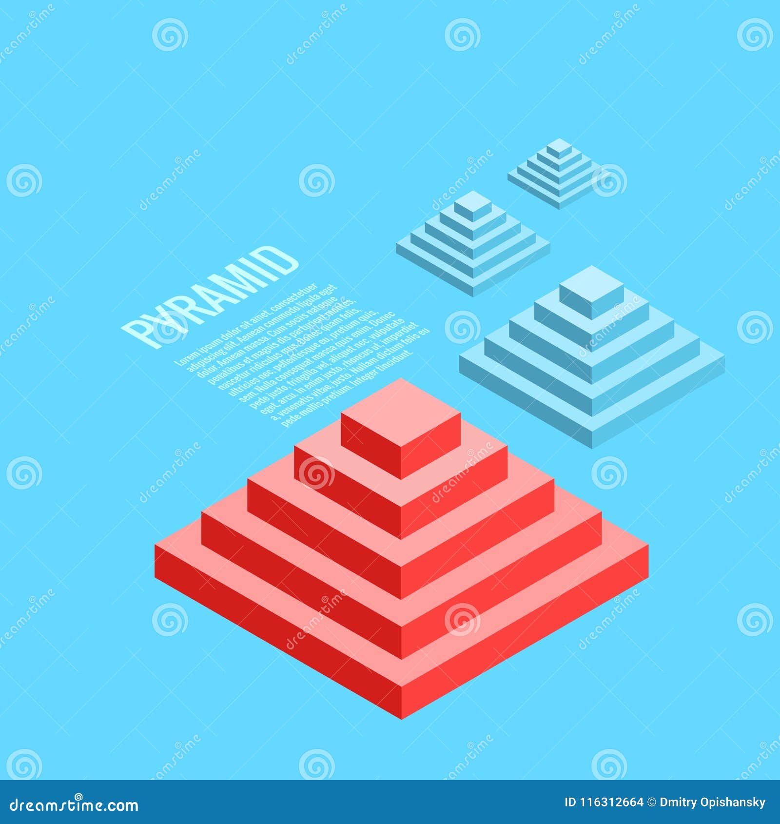Composition of Pyramids on a Blue Background Stock Vector ...