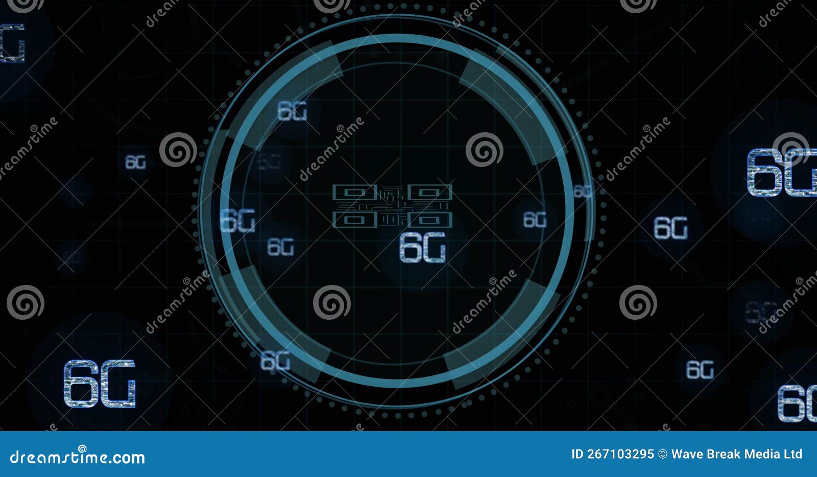 Composition of Qr Code and Scope Scanning with 6g Texts on Black ...