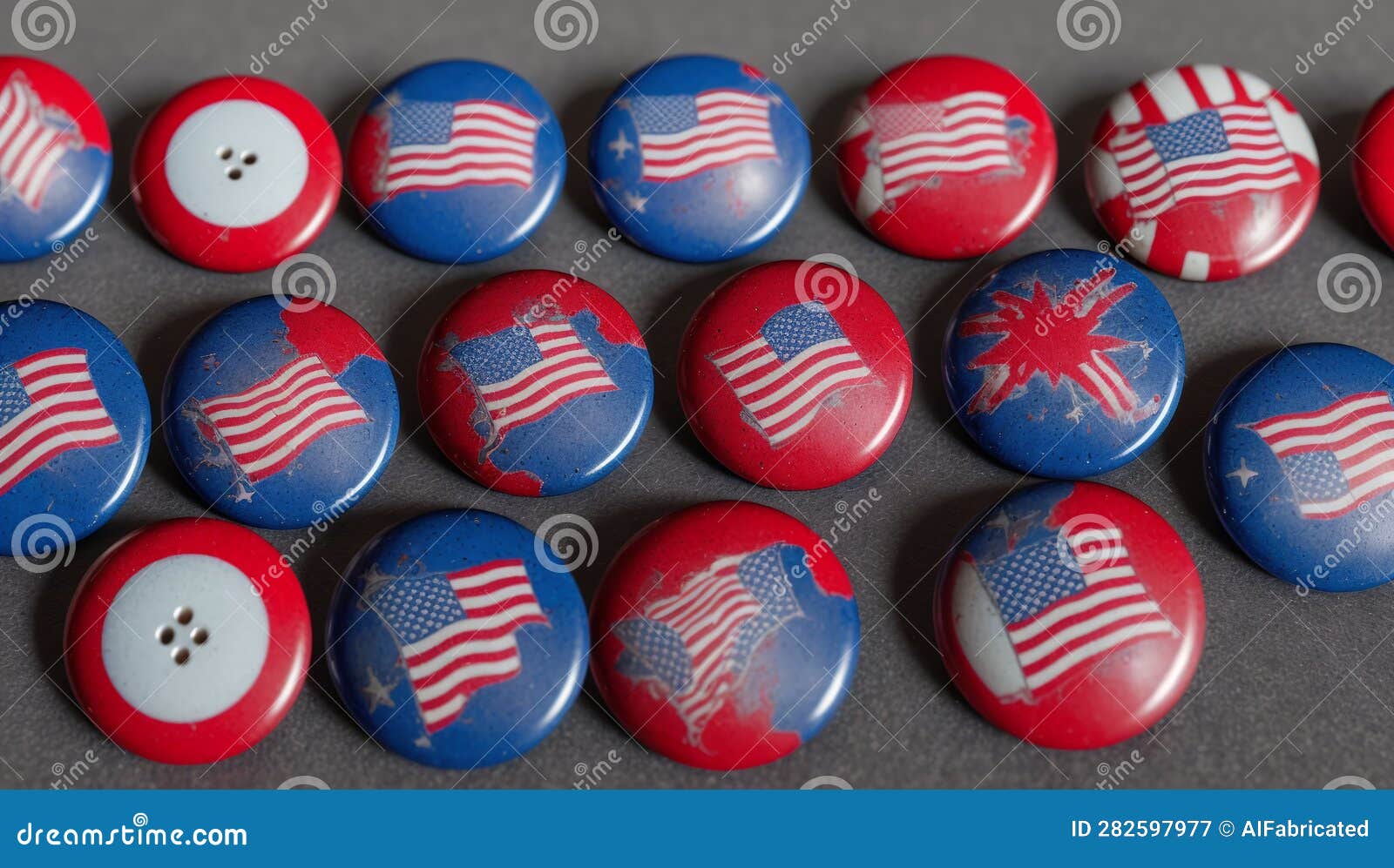 A Composition of a Radiant American Flag Button Set Stock Illustration ...