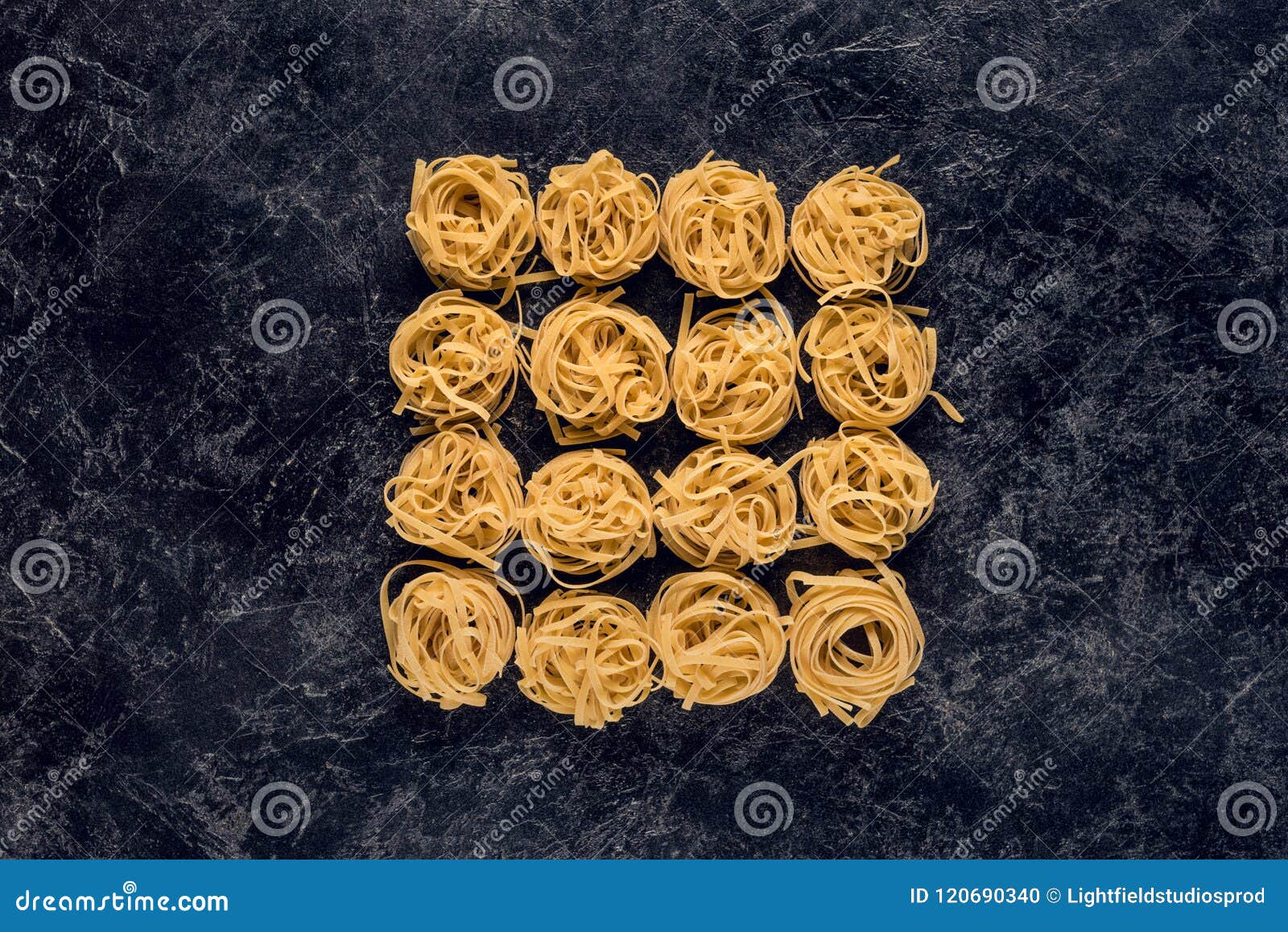 Composition of Raw Pasta Nests Stock Photo - Image of gourmet, eating ...