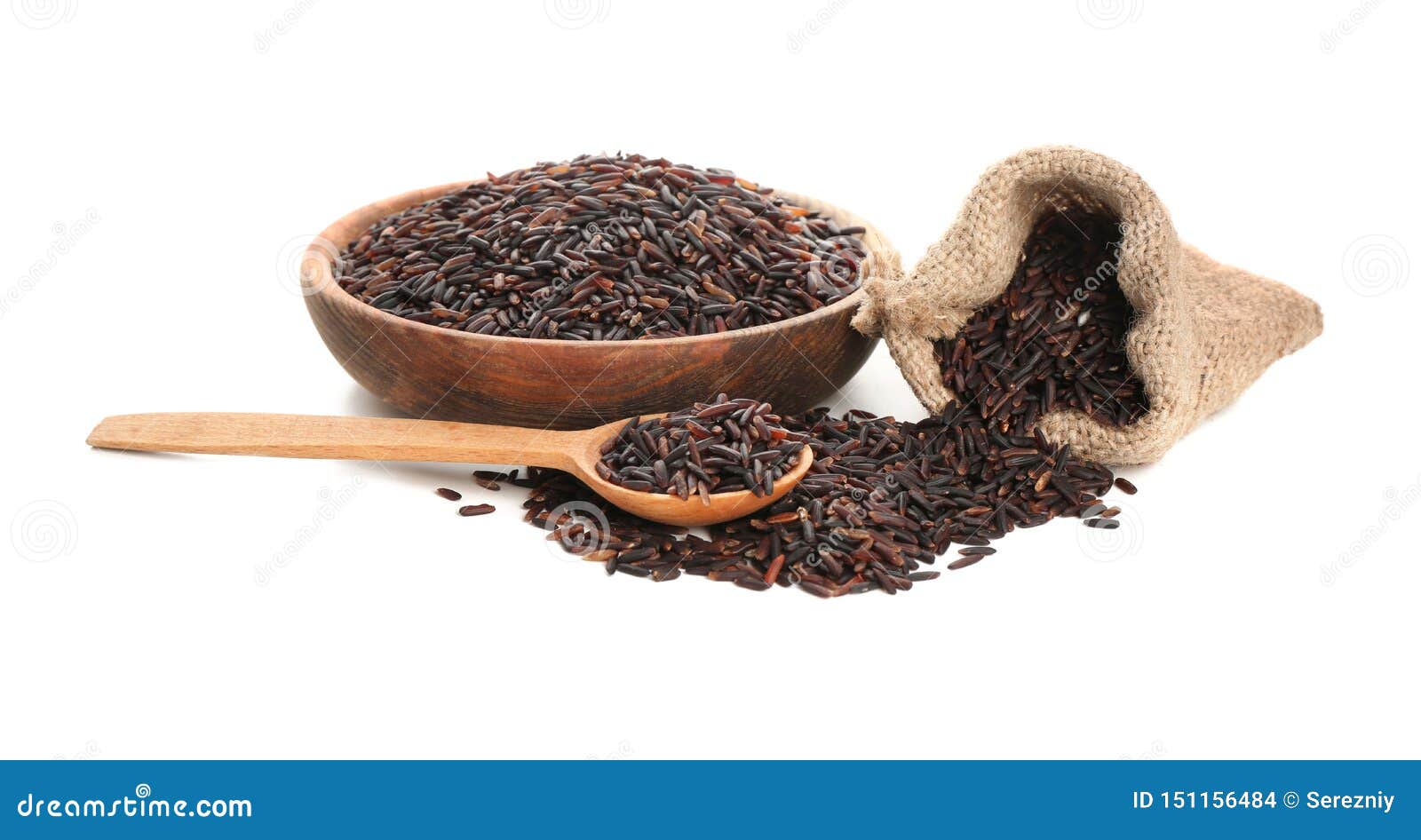 Composition with Raw Wild Rice on White Background Stock Photo - Image ...