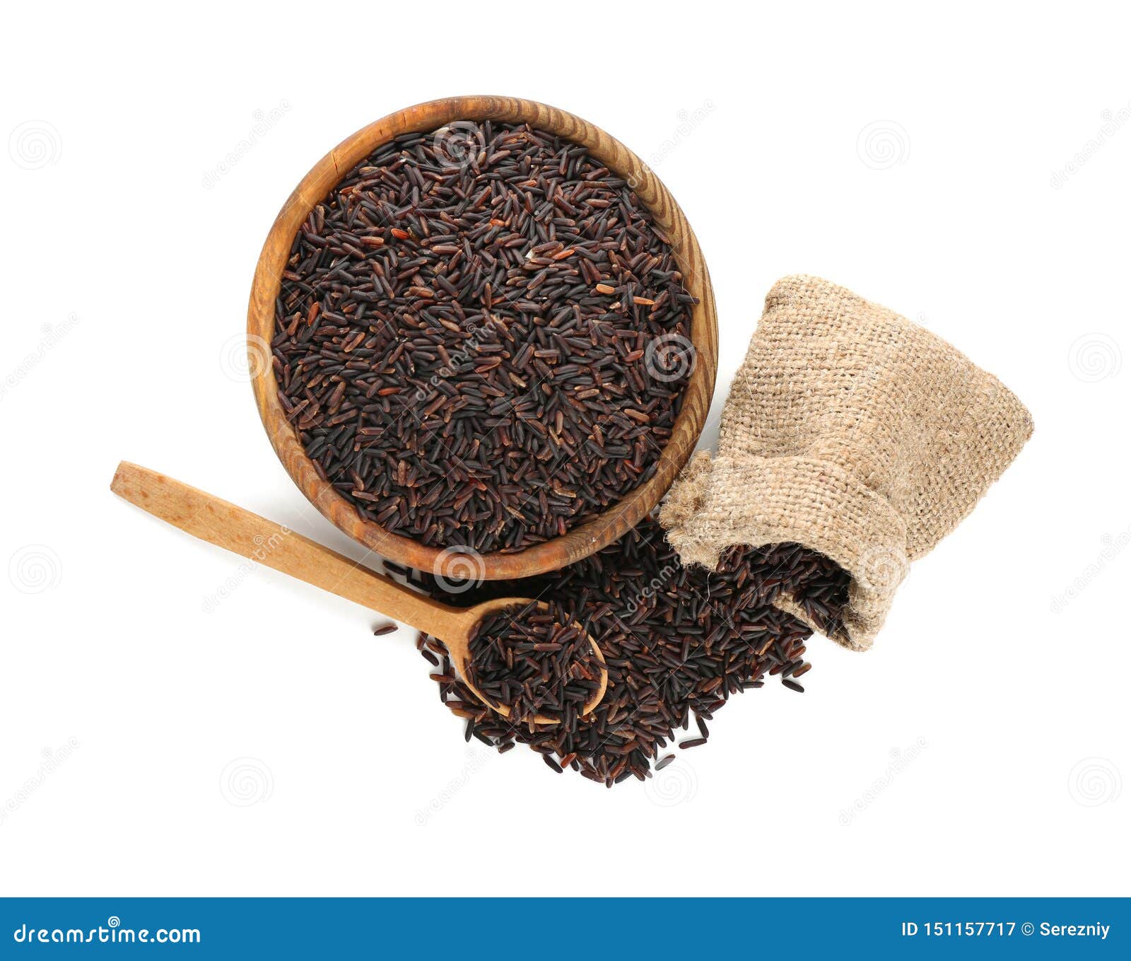 Composition with Raw Wild Rice on White Background Stock Image - Image ...