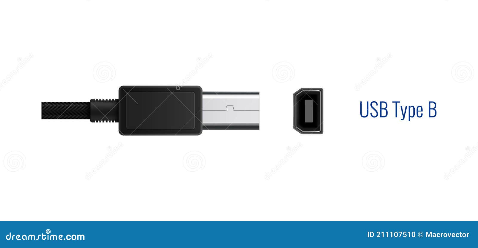 USB Type B Composition stock vector. Illustration of electric - 211107510