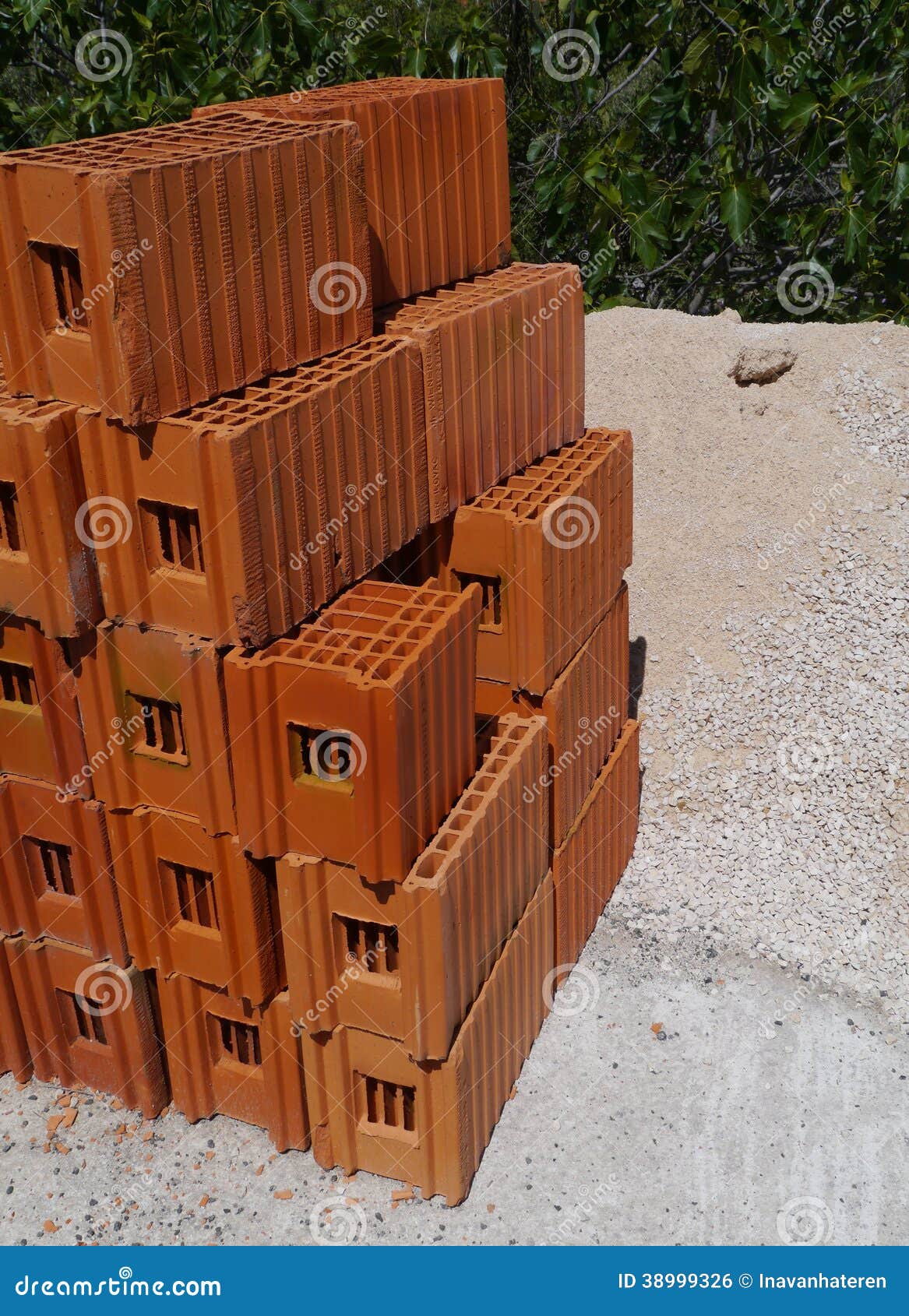 A Composition of Red Bricks Stock Photo - Image of material ...