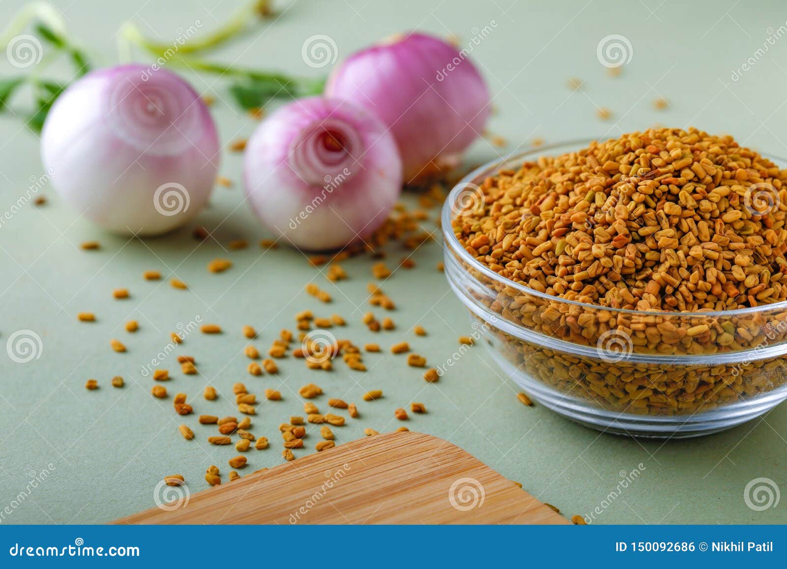 Composition of Red Onions and Spices on Table Stock Photo - Image of ...