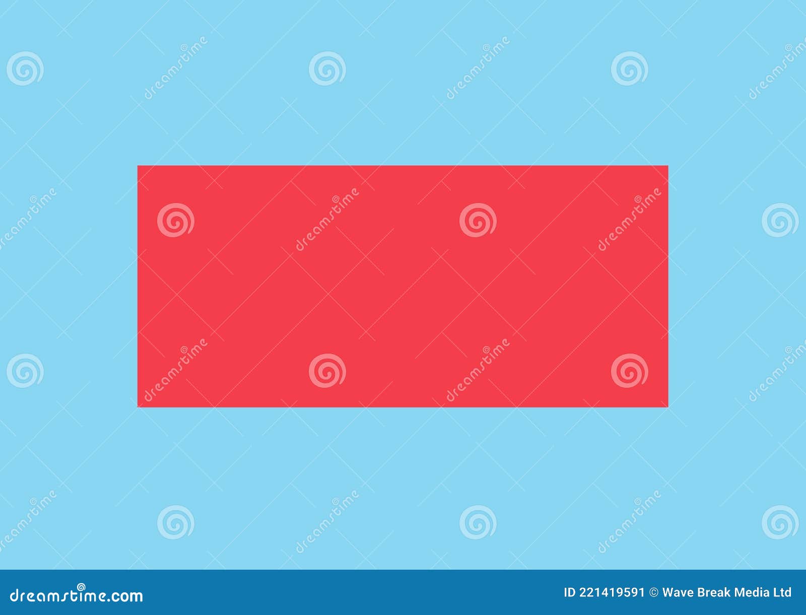 Composition of Red Rectangle Centrally Placed on Blue Background Stock ...