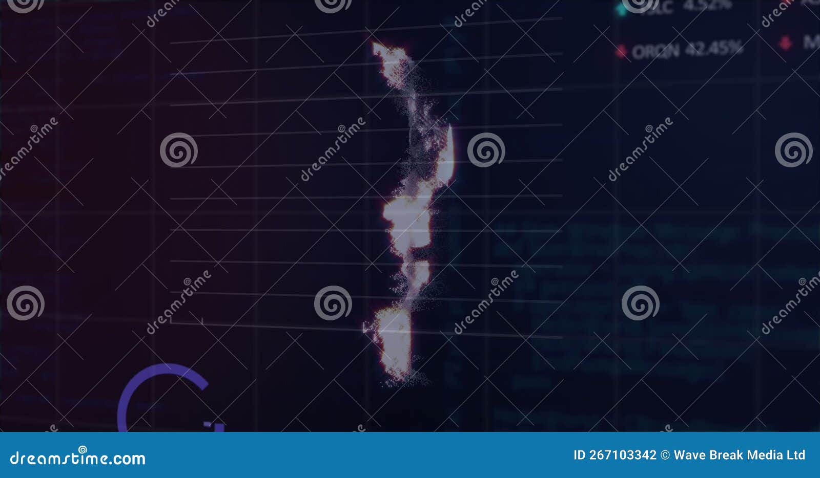 Composition of Rouble Symbol and Data Processing on Black Background ...