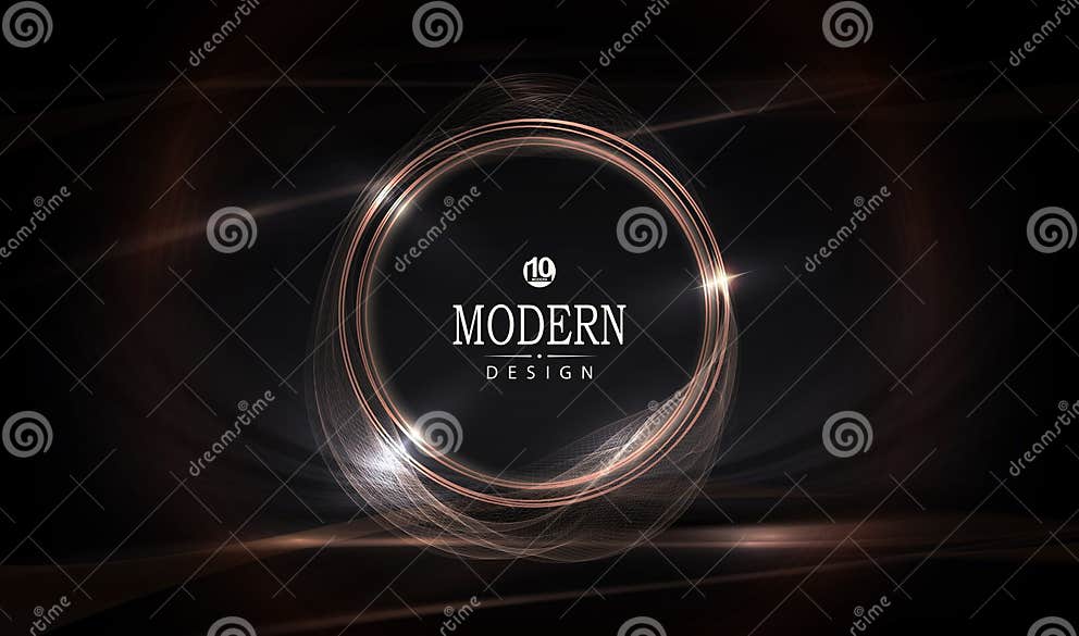 Composition with a Round Delicate Frame, Wavy Small Mesh Pattern Stock ...