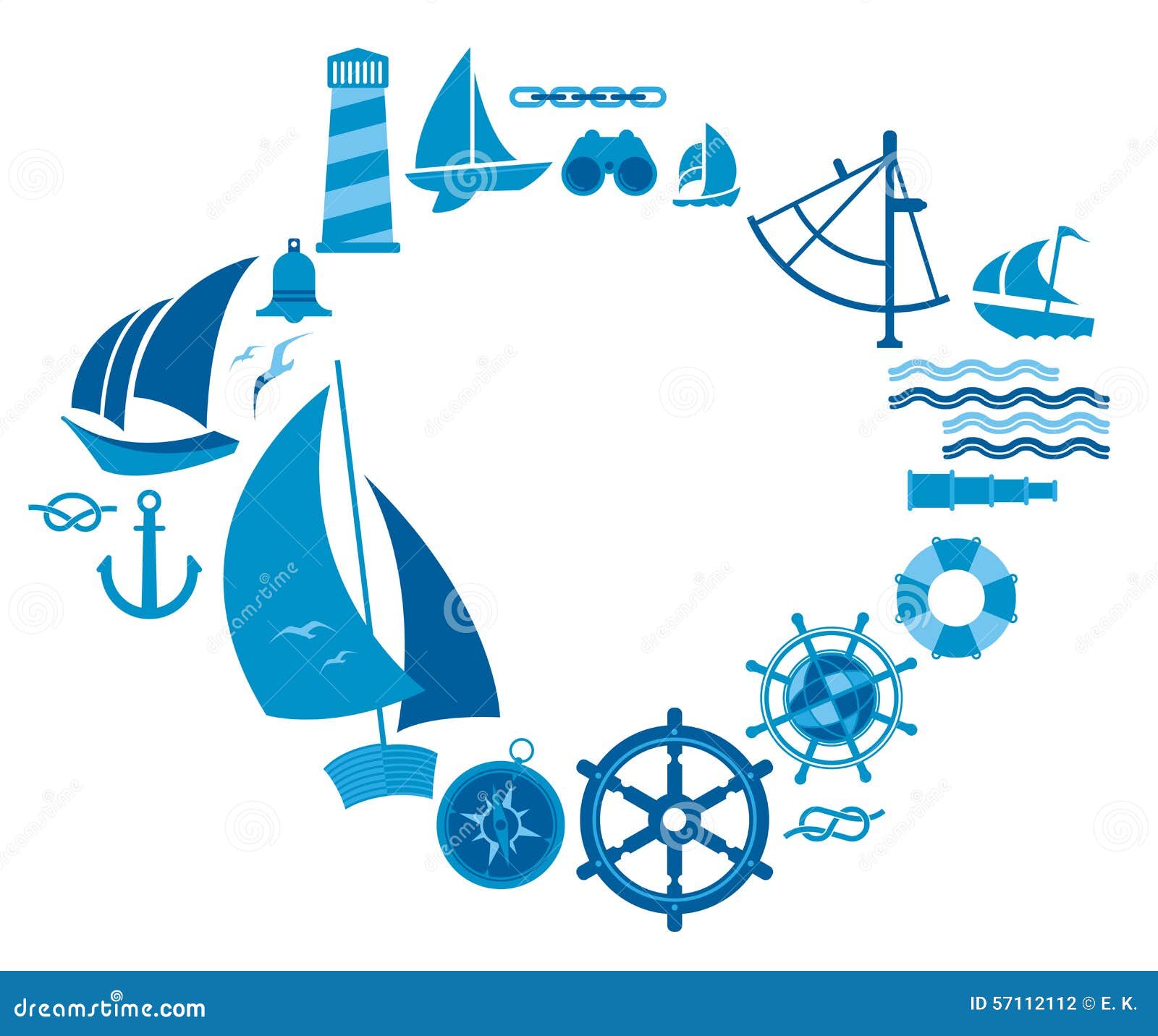 Composition with Sailing Symbols. Stock Vector - Illustration of flag ...