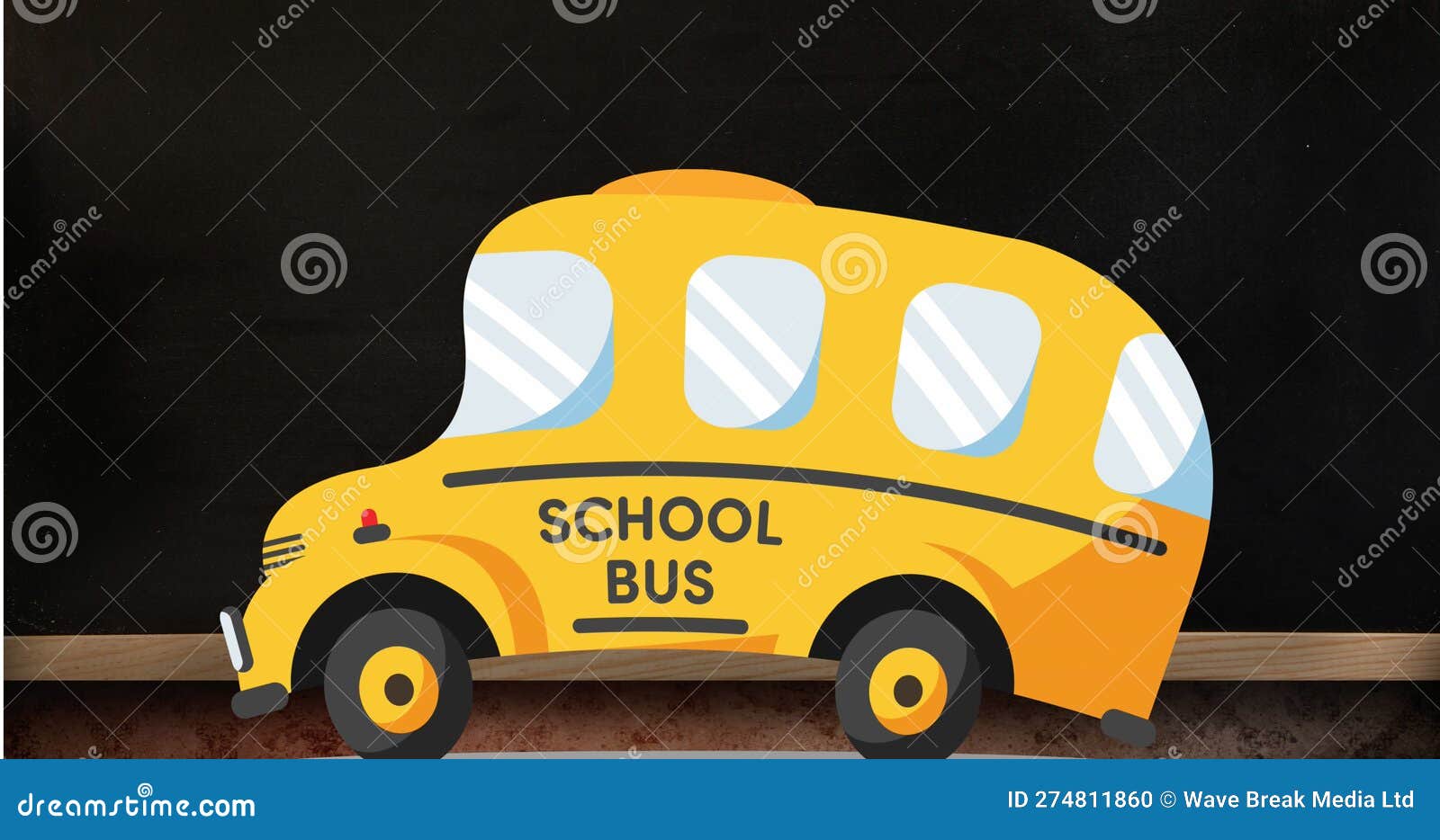 Composition of School Bus Icon on Black Background Stock Illustration ...