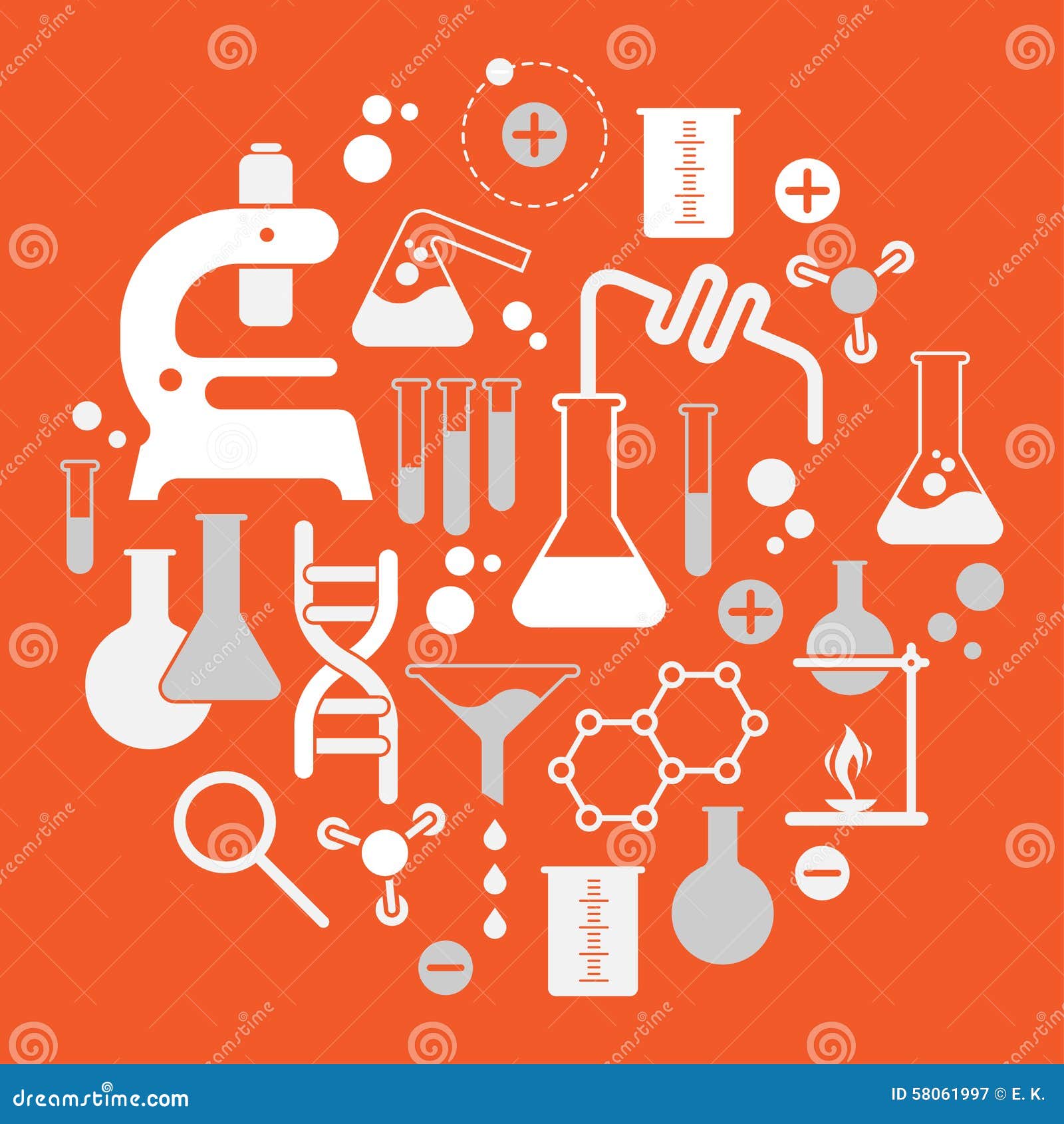 Composition With Science Symbols. Vector Illustration | CartoonDealer ...