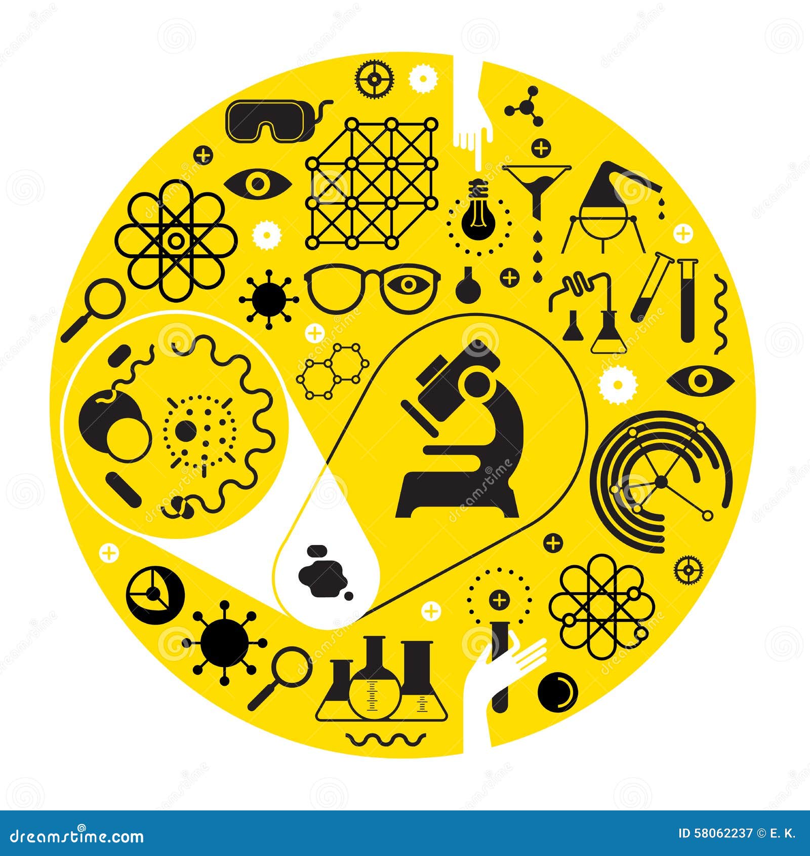 Composition with Science Symbols. Stock Vector - Illustration of circle ...