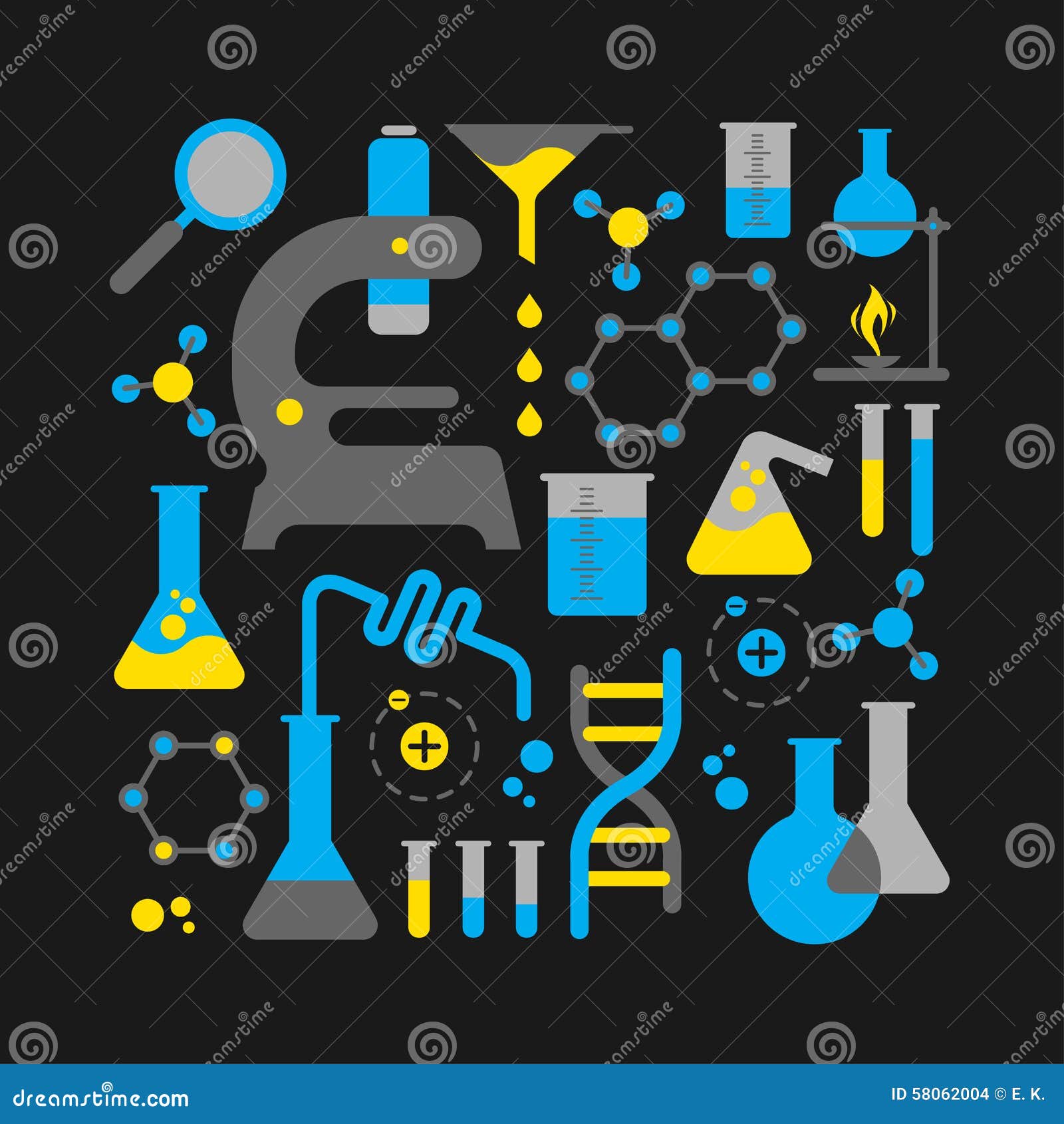 Composition With Science Symbols. Vector Illustration | CartoonDealer ...