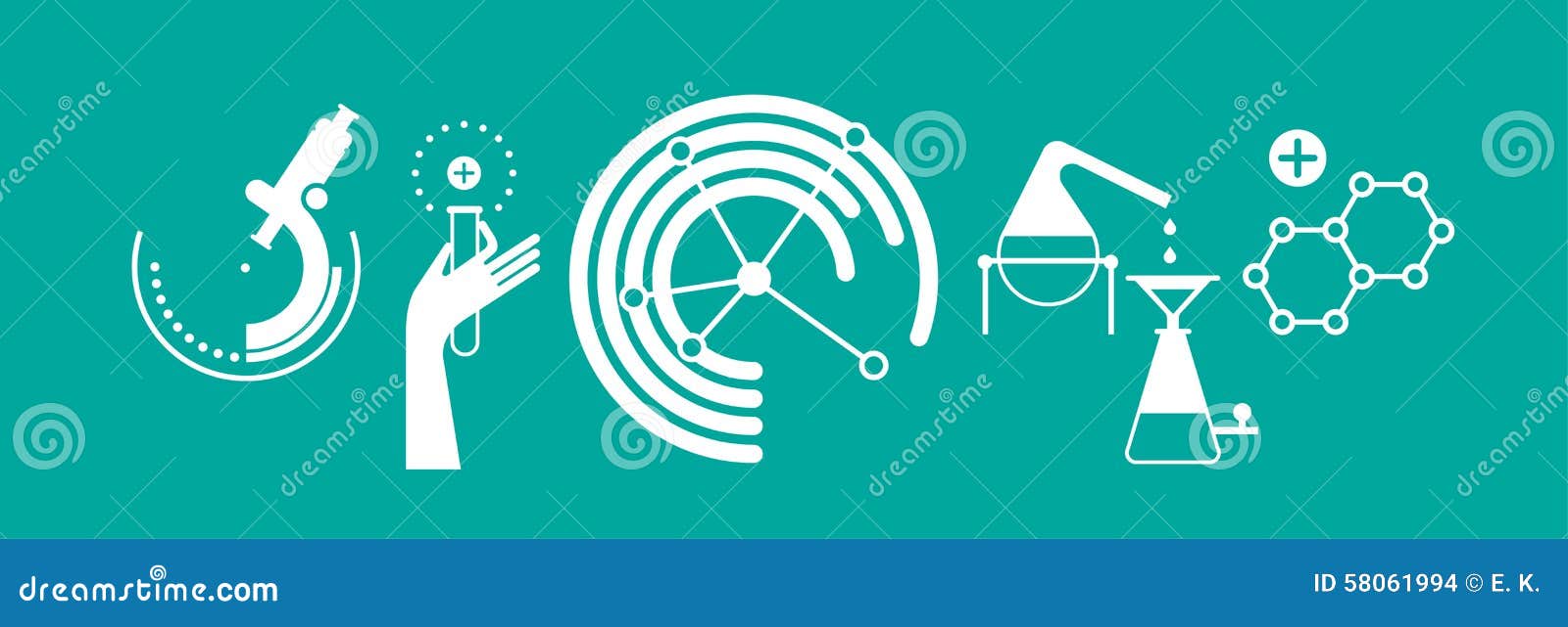Composition with Science Symbols. Stock Vector - Illustration of ...