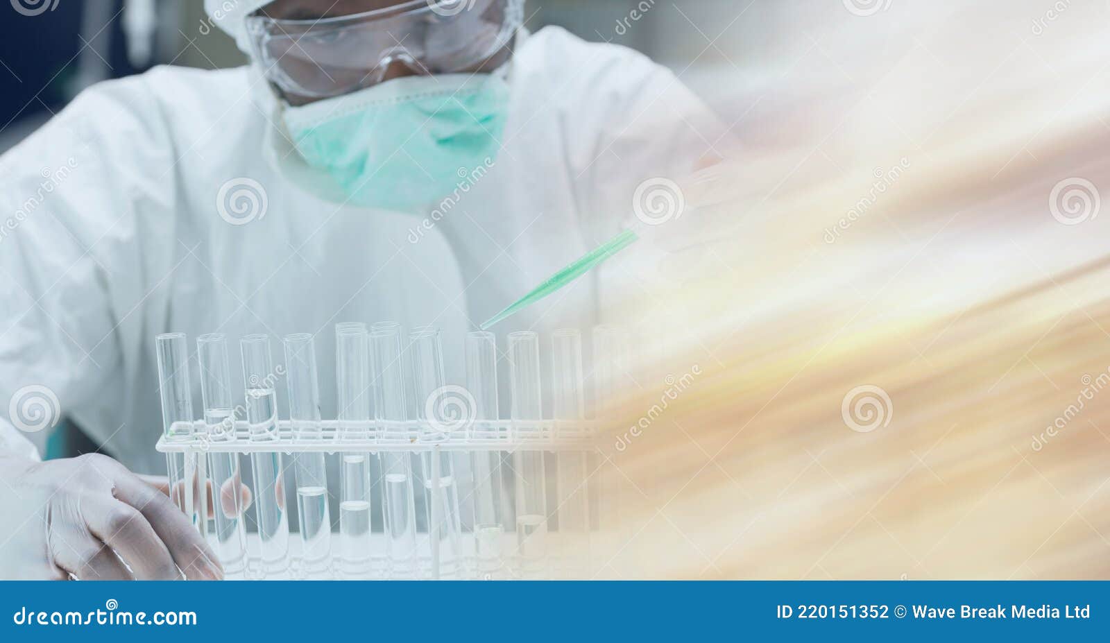 Composition of Scientists in Ppe Suit with Test Tubes Working in ...