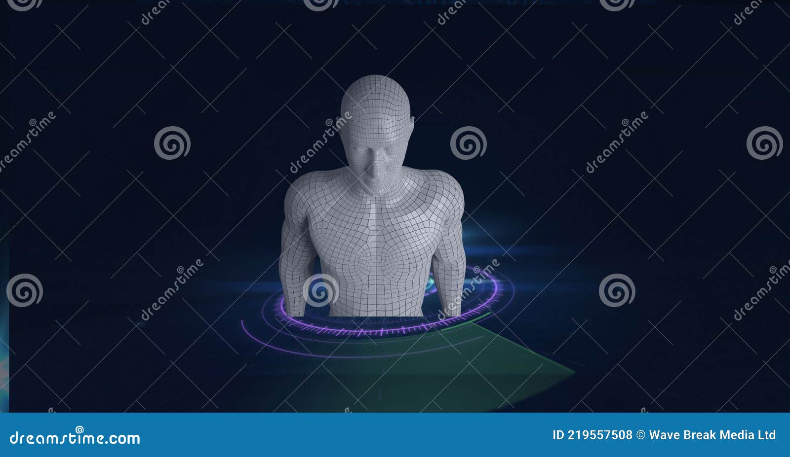 Composition of Scope Scanning with Human Body Formed with Grey ...