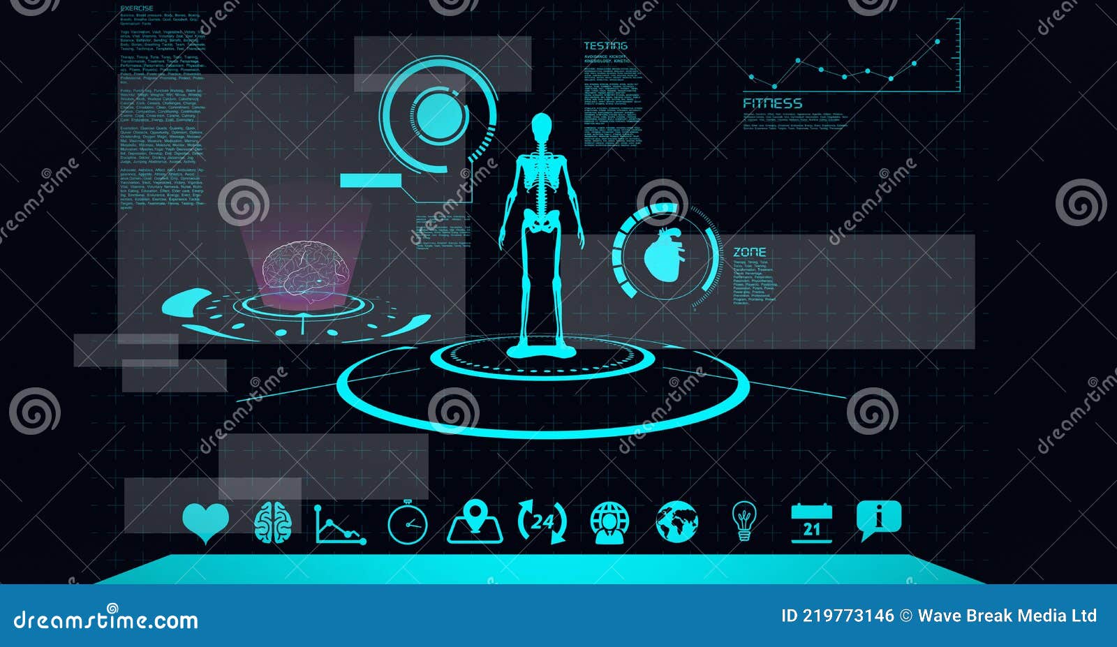 Composition of Scope Scanning, Human Skeleton and Medical Data ...