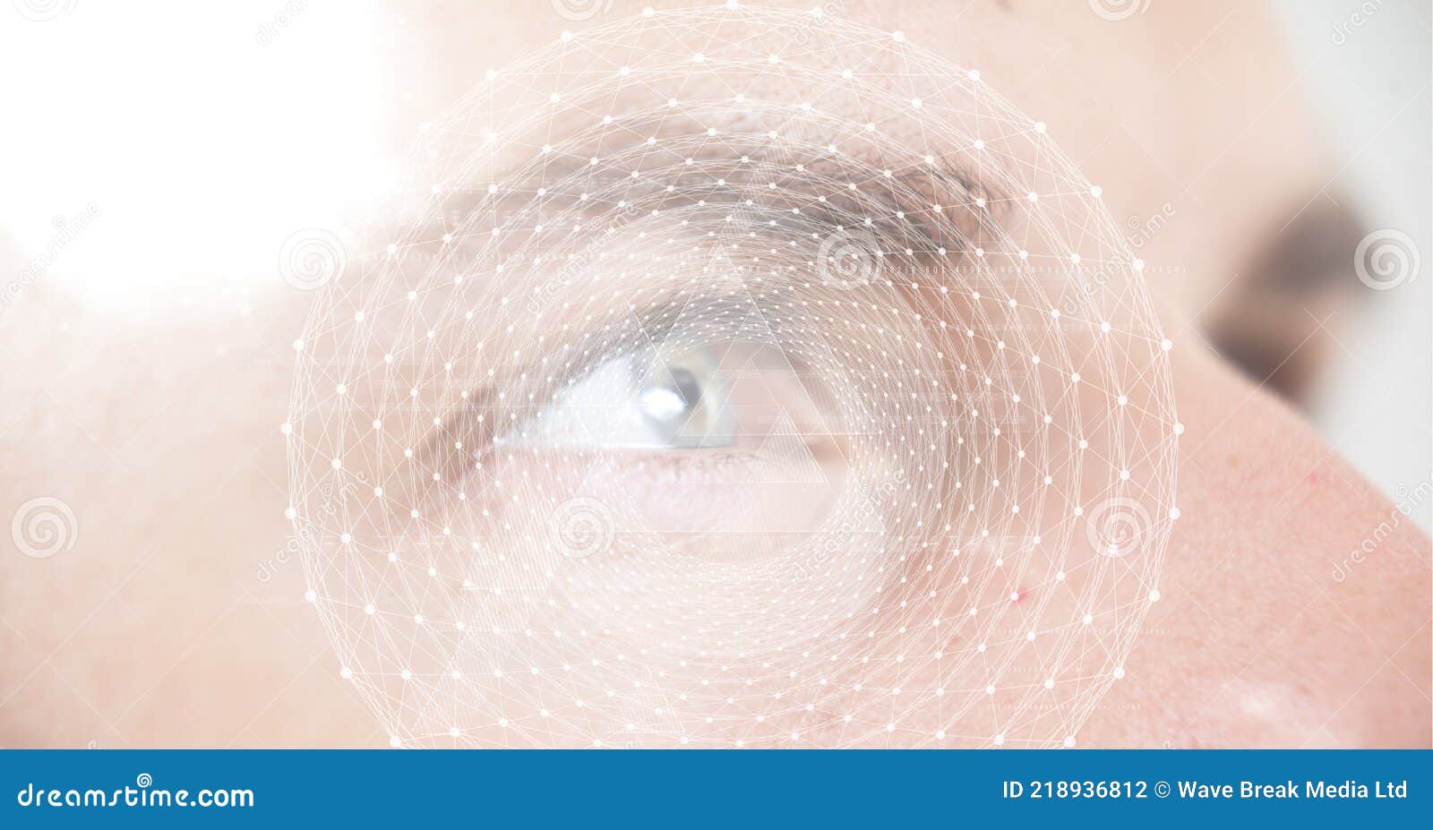 Composition of Scope Scanning Over Man S Face Stock Photo - Image of ...