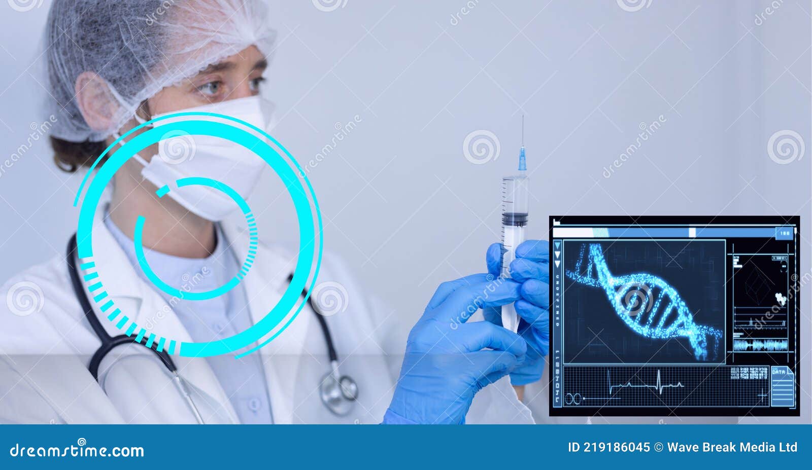 Composition of Scope Scanning and Screen with Dna Over Doctor in Ppe ...