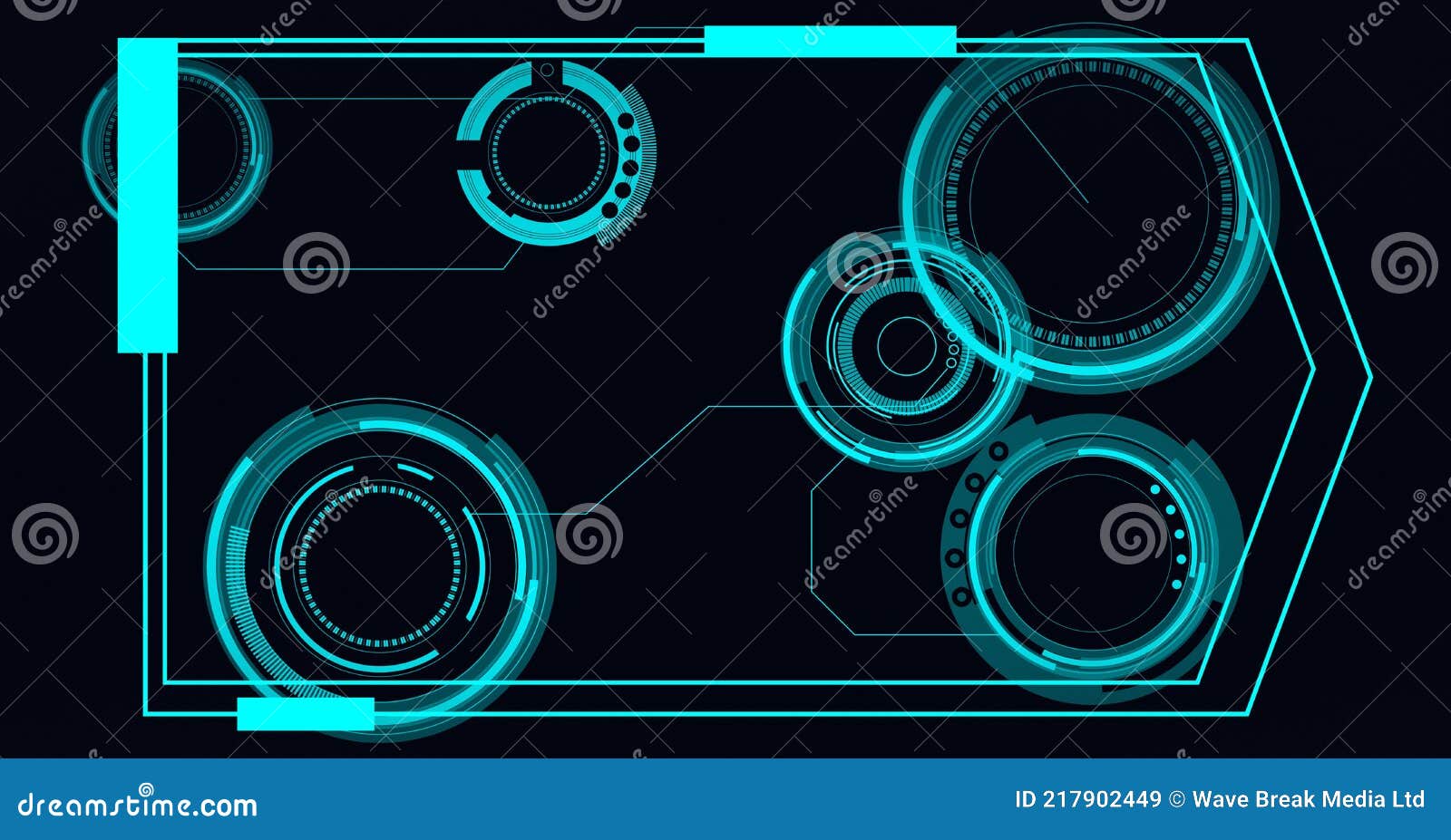 Composition of Scopes Scanning and Digital Screen on Black Background ...