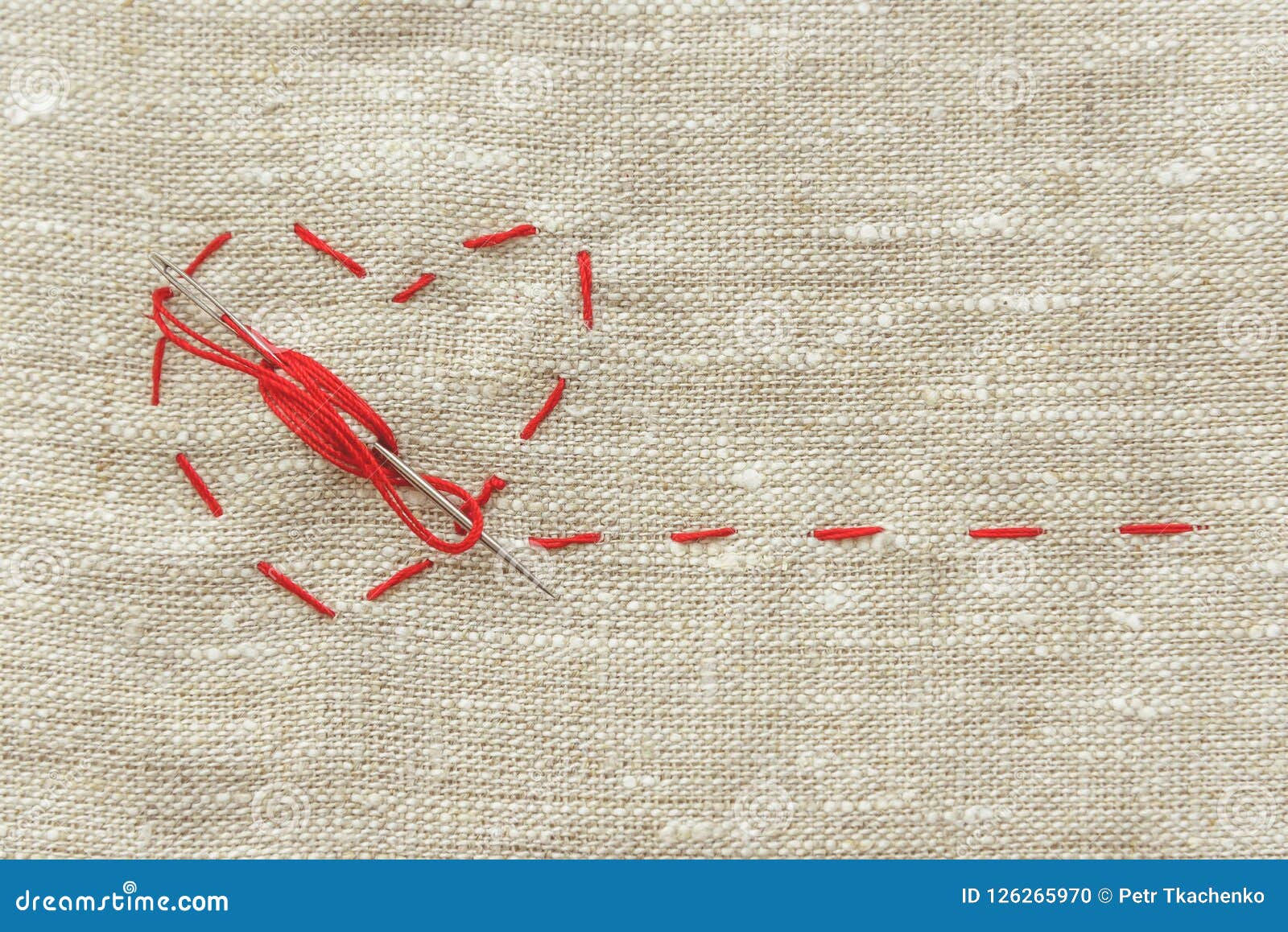 Sewing Thread and for Knitting, a Red String in the Form of a Medical ...