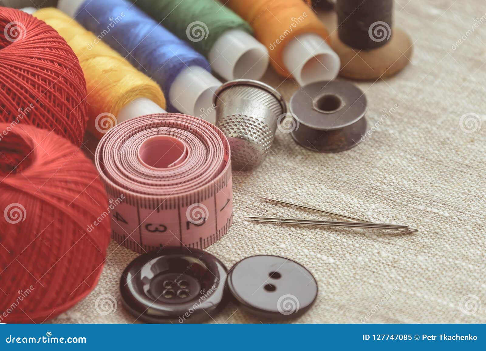 Sewing Thread and for Knitting, Composition of Seamstress Stock Image ...