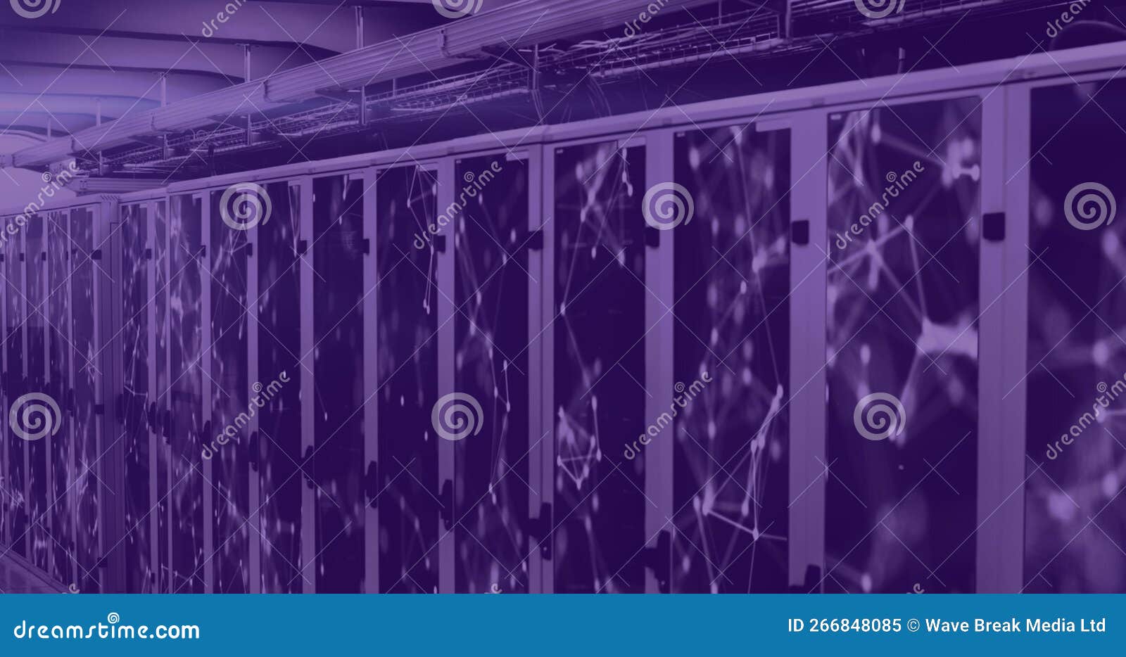 Composition of Shapes Over Server Room Stock Illustration ...