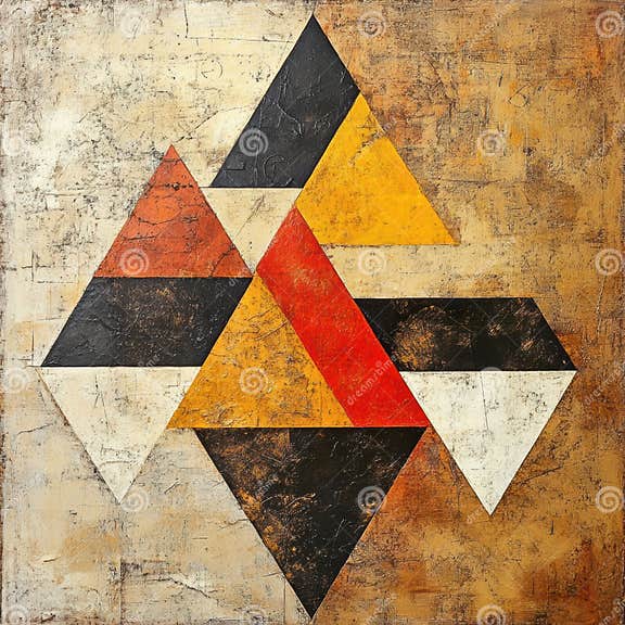 The Composition Showcases Various Asymmetrical Triangular Shapes ...