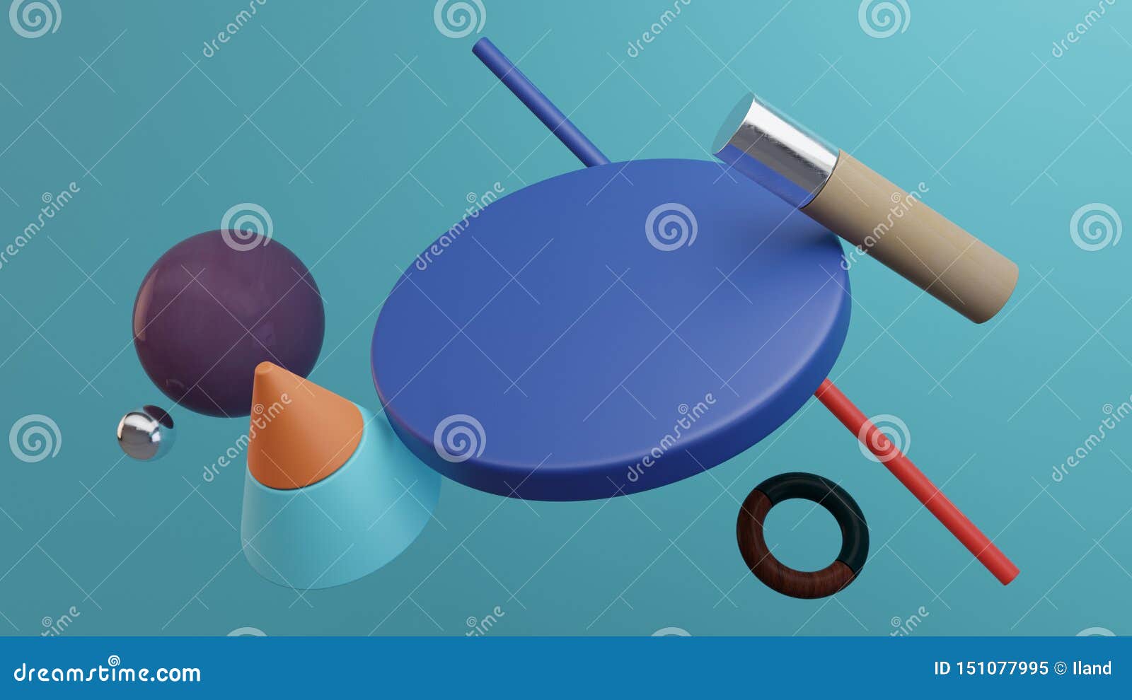 Composition of Solid Primitive Geometric Shapes. Stock Illustration ...