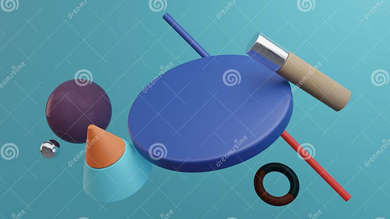 Composition of Solid Primitive Geometric Shapes. Stock Illustration ...