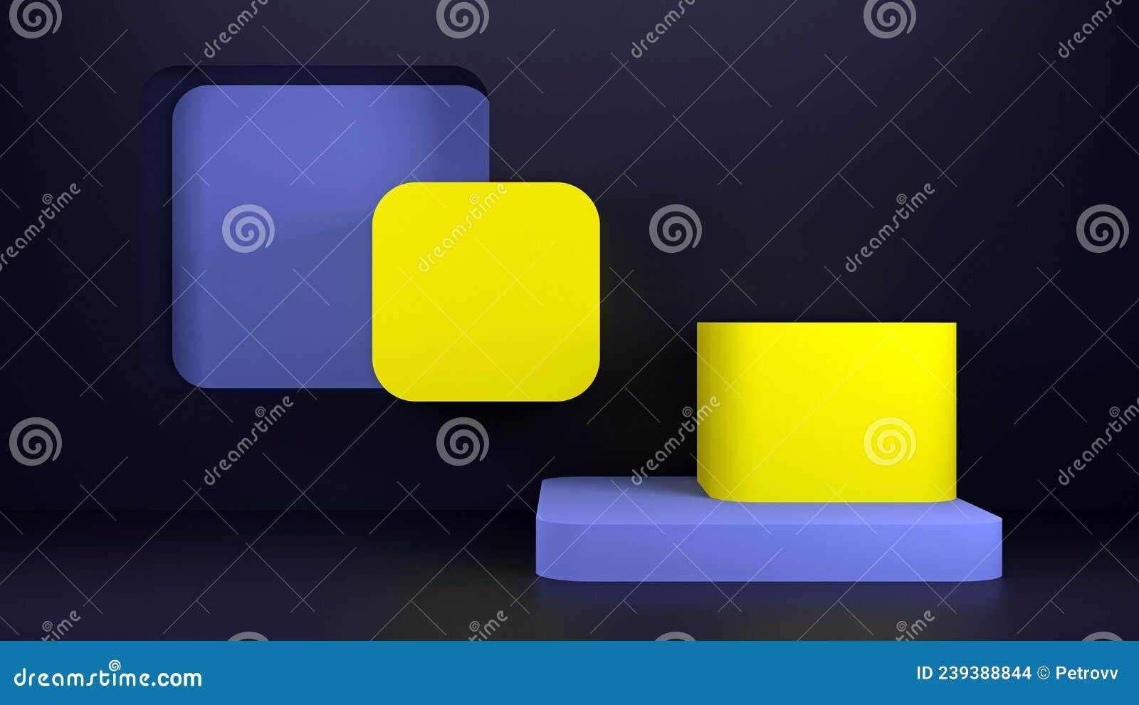 Composition Square with Rounded Corners in the Wall and Pedestal Stock ...