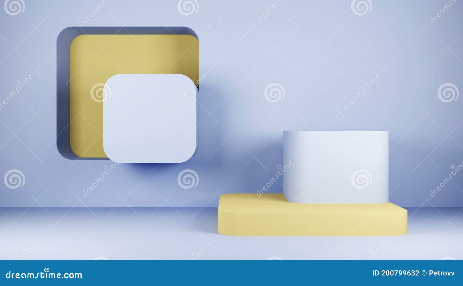 Composition Square with Rounded Corners in the Wall and Pedestal Stock ...