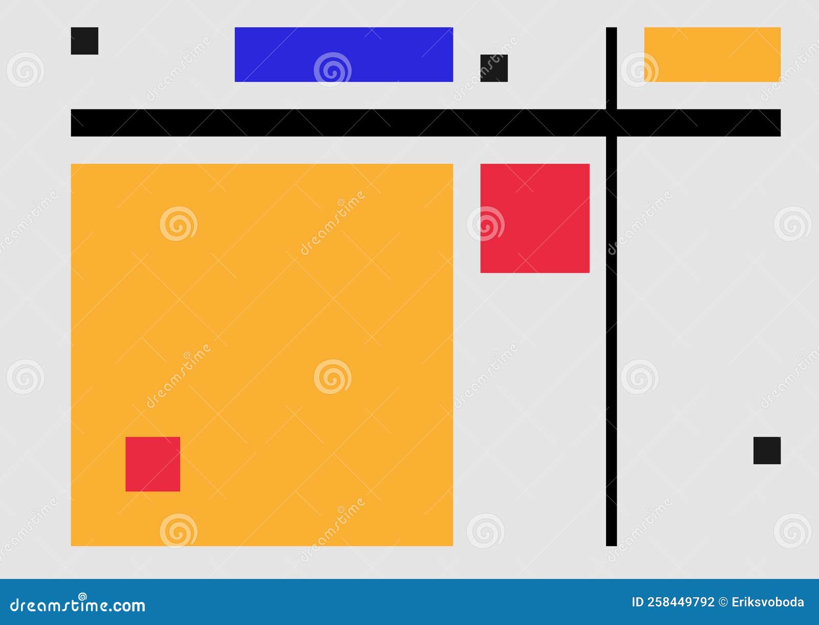 Composition of Squares and Rectangles Inspired by Mondrian. Stock ...
